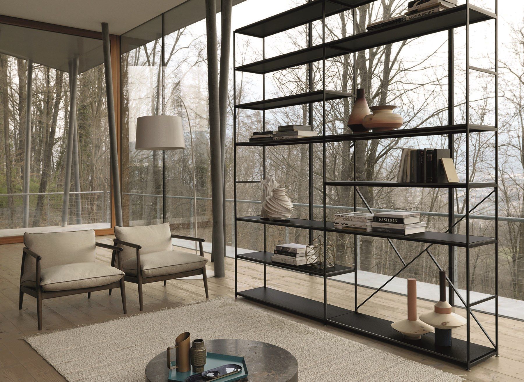 IMAGE Open double-sided metal bookcase By Desiree divani | design ...