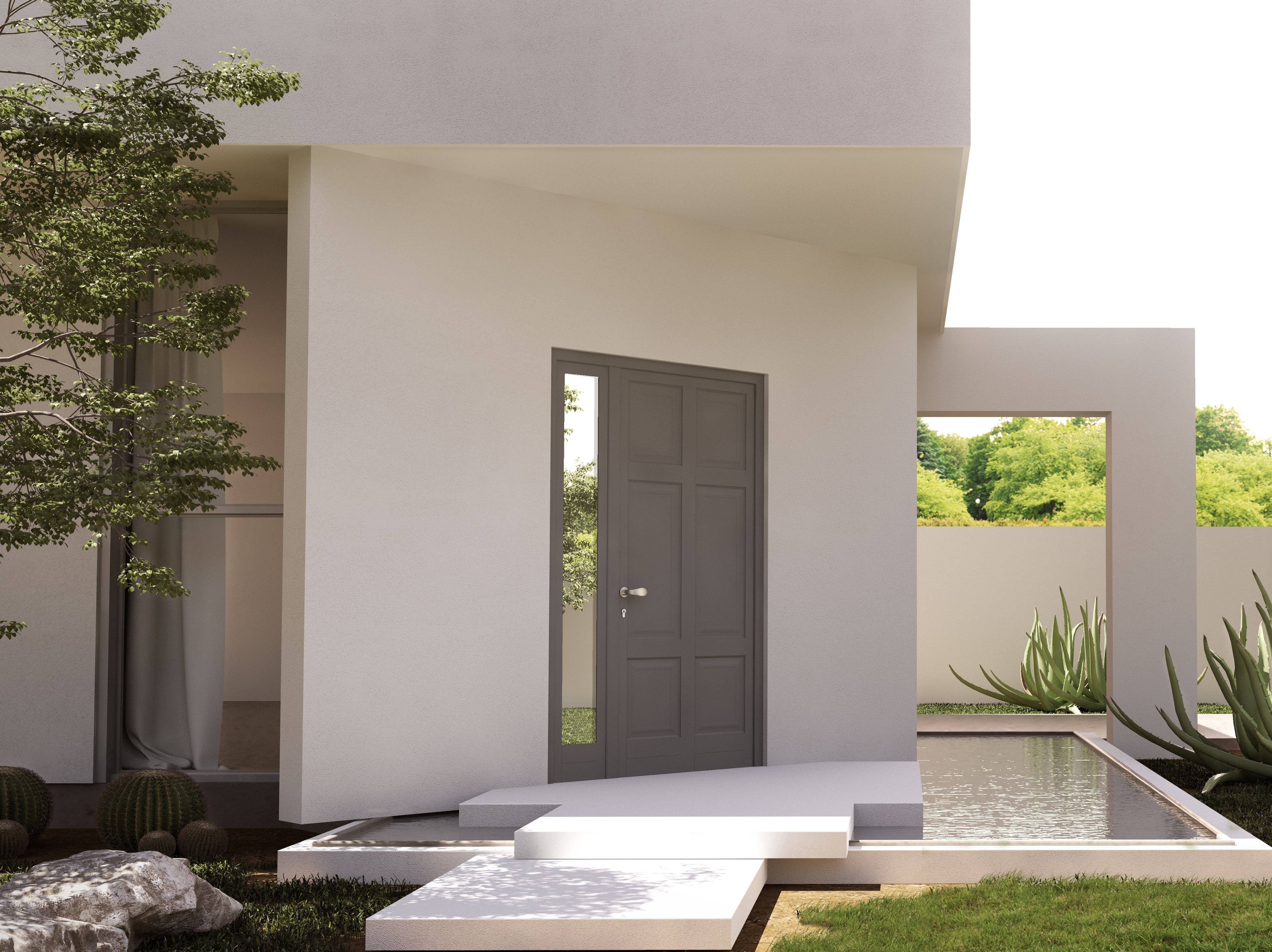 IMPERO | Porta d'ingresso con pannelli in vetro By NURITH