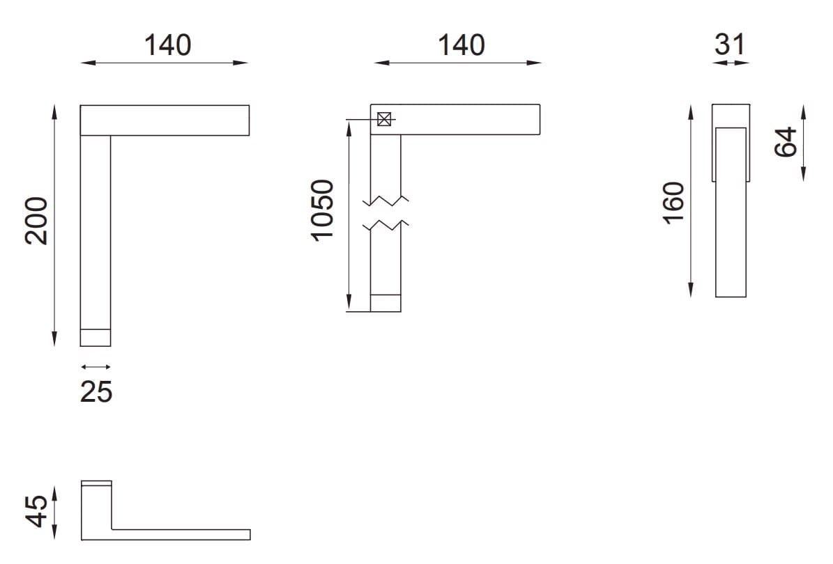 Brass door handle (IN)FINITO By Dnd design Alfonso Femia