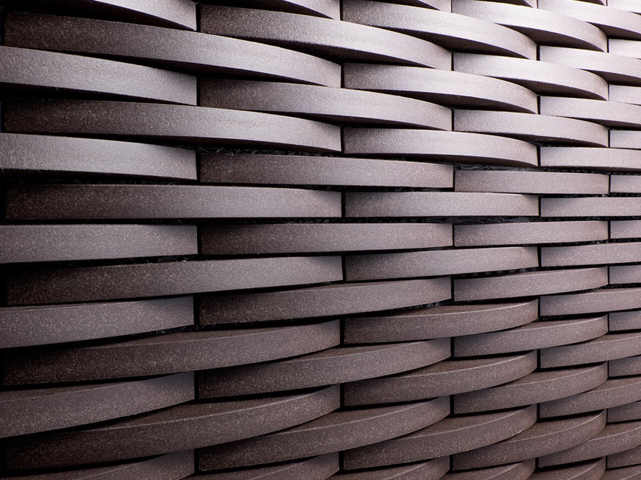 CRESENT BORDER Indoor/outdoor ceramic 3D Wall Cladding By INAX