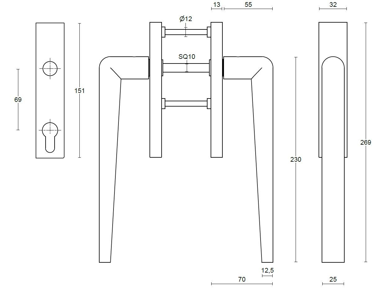 Lift-up sliding door handles satin stainless steel INC - PBI230PA/Y IN ...
