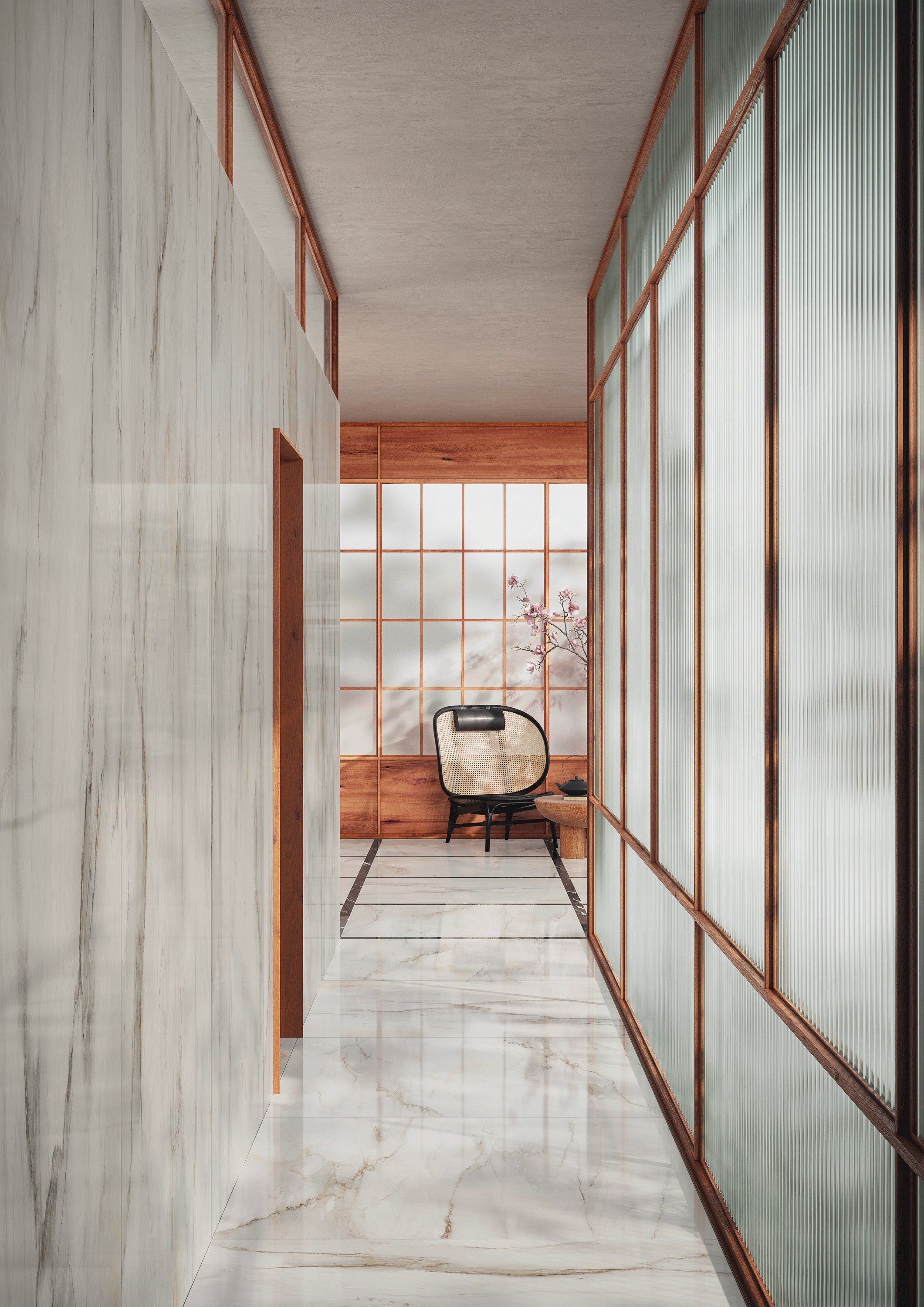 Porcelain stoneware wall/floor tiles with marble effect INCANTO By Ragno