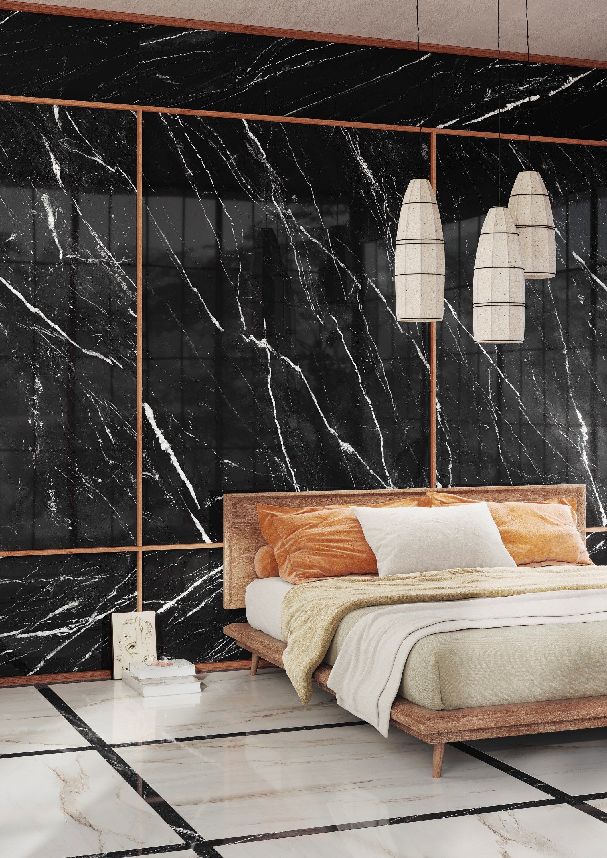 Porcelain stoneware wall/floor tiles with marble effect INCANTO By Ragno