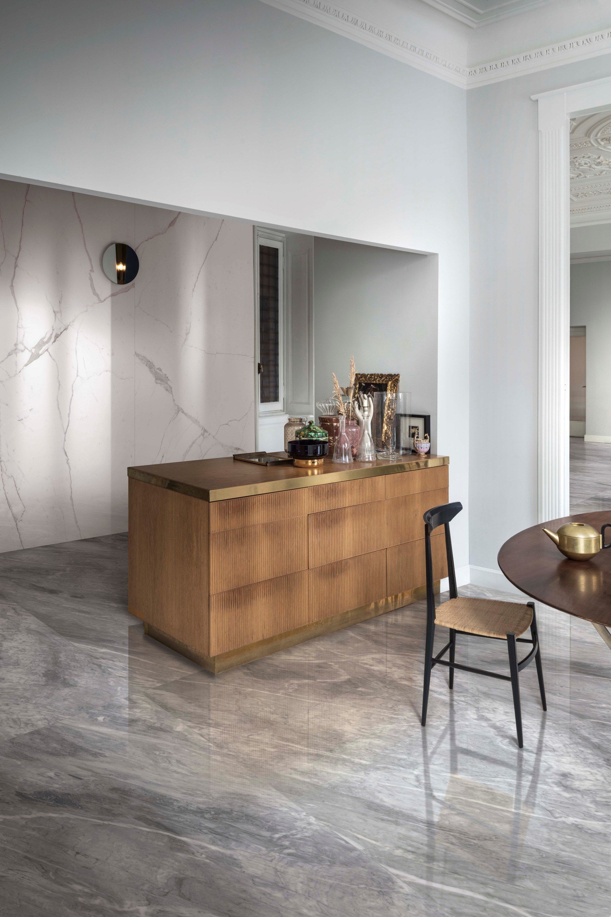 Porcelain stoneware wall/floor tiles with marble effect INCANTO By Ragno