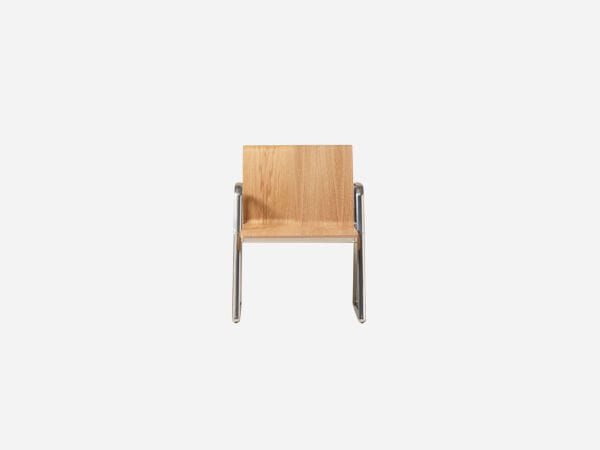 LIN WOOD Sled base oak reception chair By INCLASS | design Alegre Design