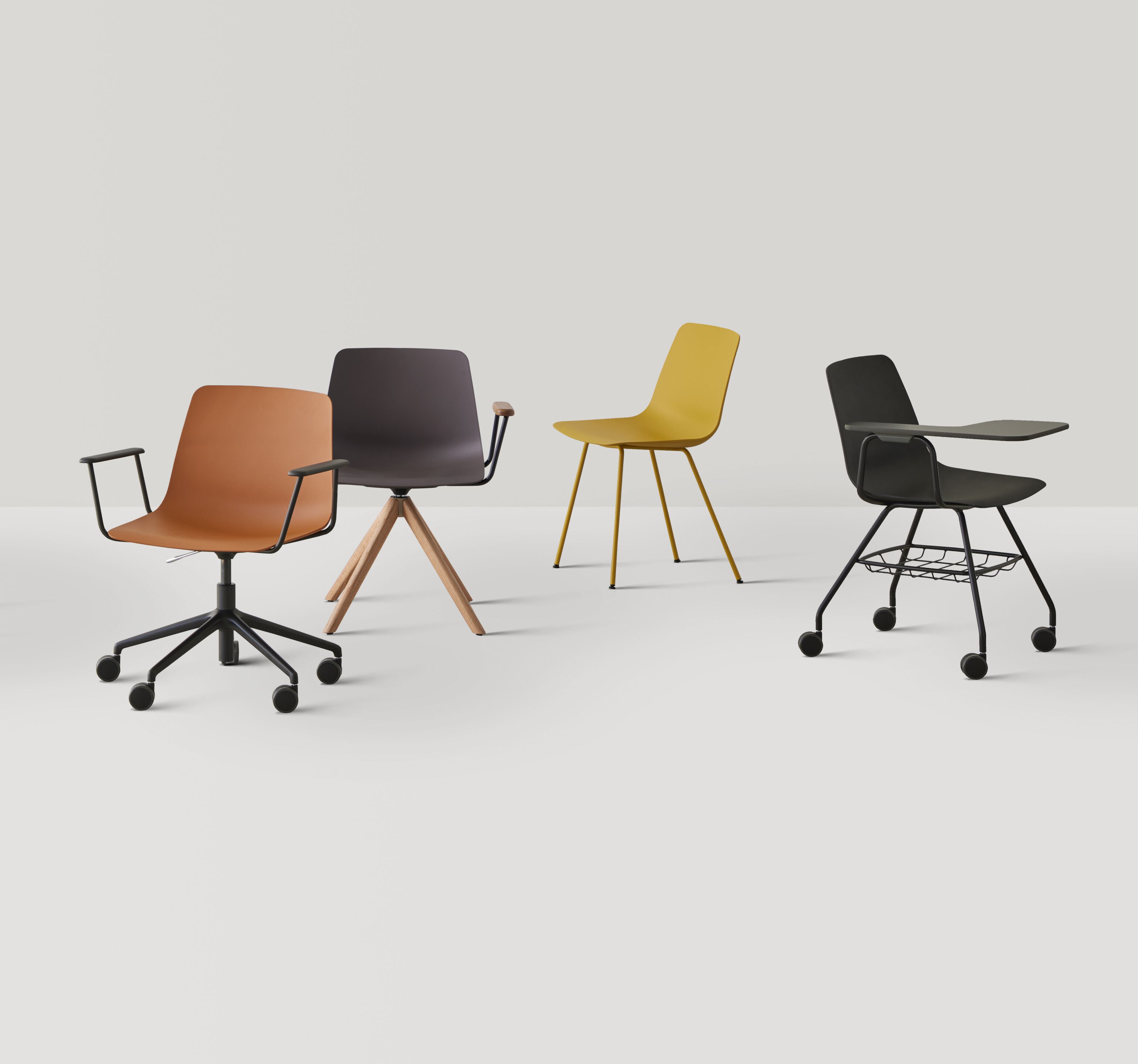 VARYA XL Swivel trestle-based polypropylene office chair By INCLASS ...