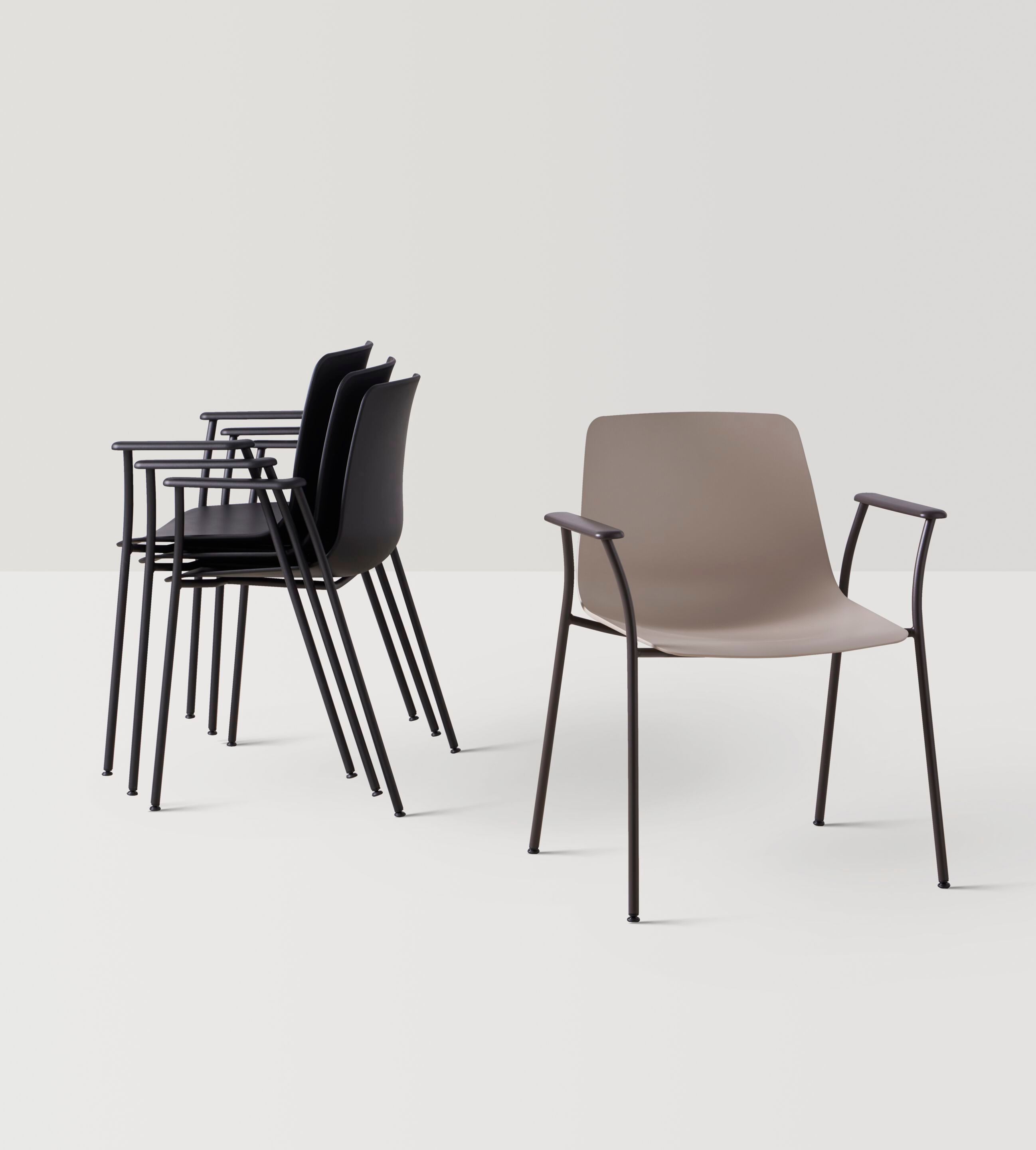 VARYA XL Stackable polypropylene chair with armrests By INCLASS ...