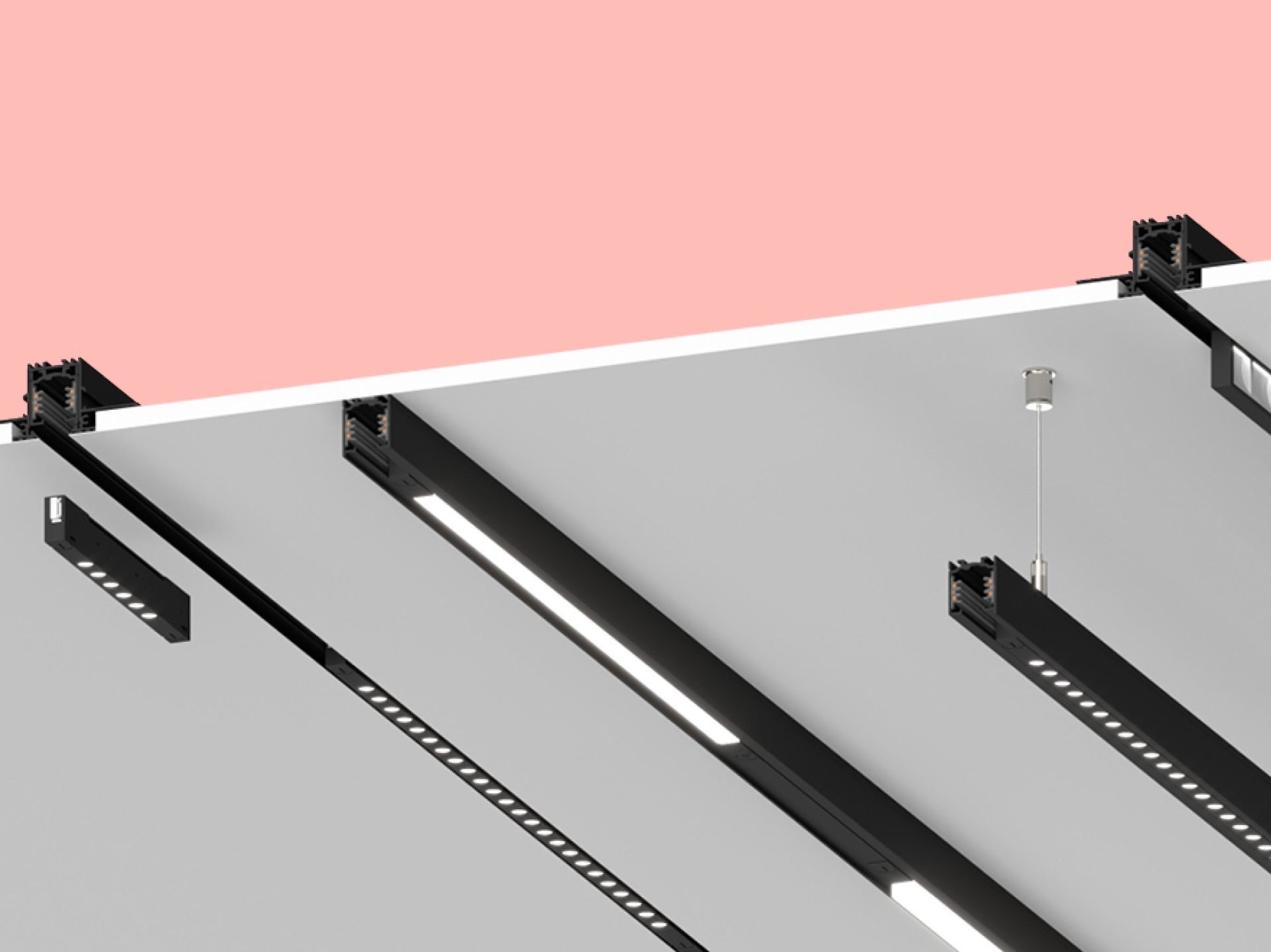 Lampe sur rails LED en aluminium INCLINE By Reggiani