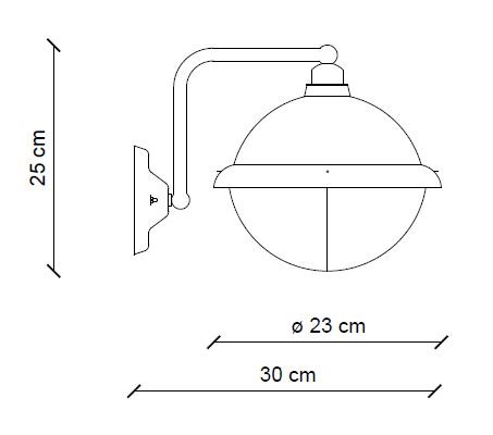 INDUSTRIAL Lantern ceramic wall light with fixed arm By FERROLUCE