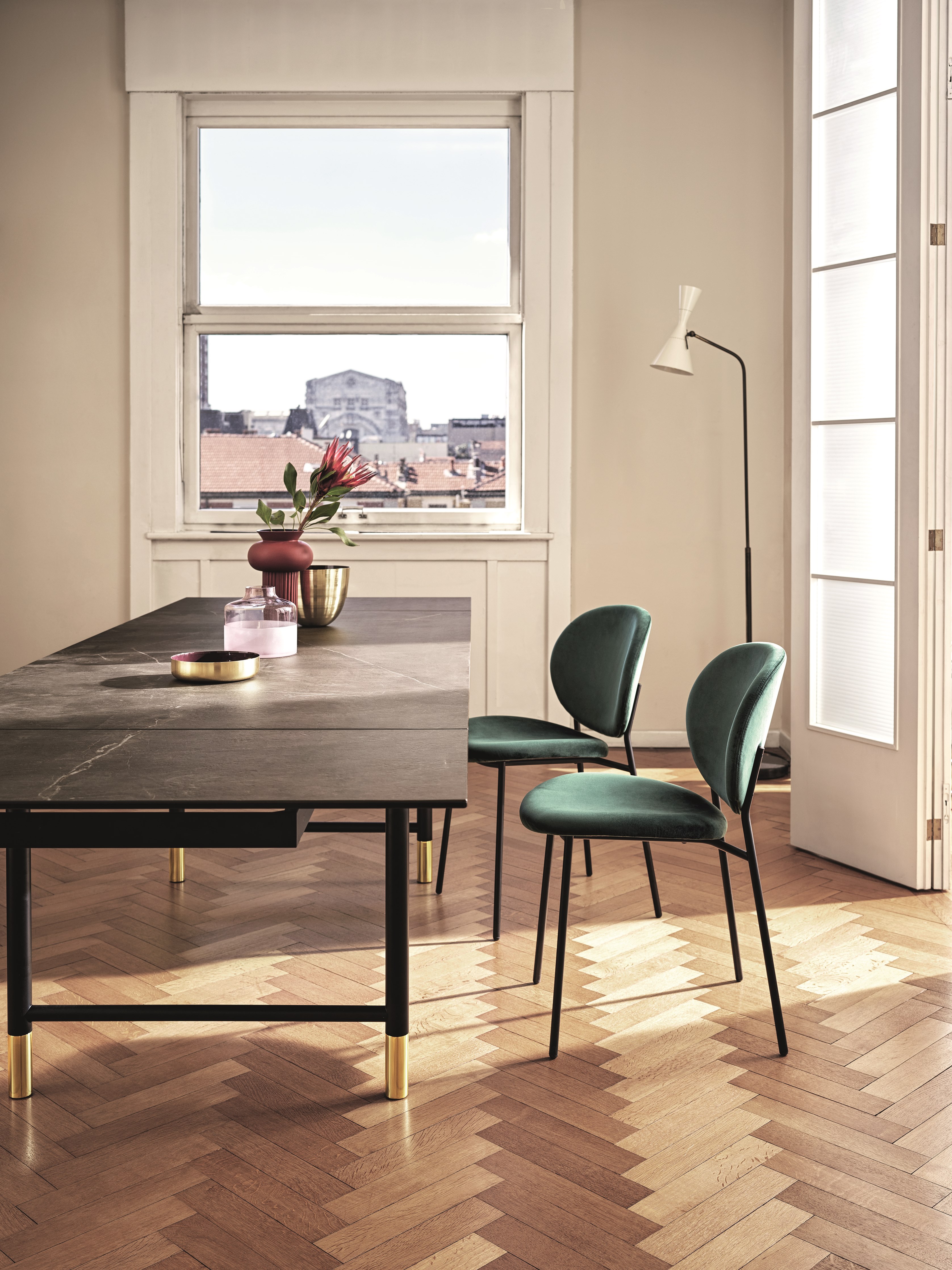 Upholstered fabric chair INES By Calligaris design Busetti Garuti Redaelli