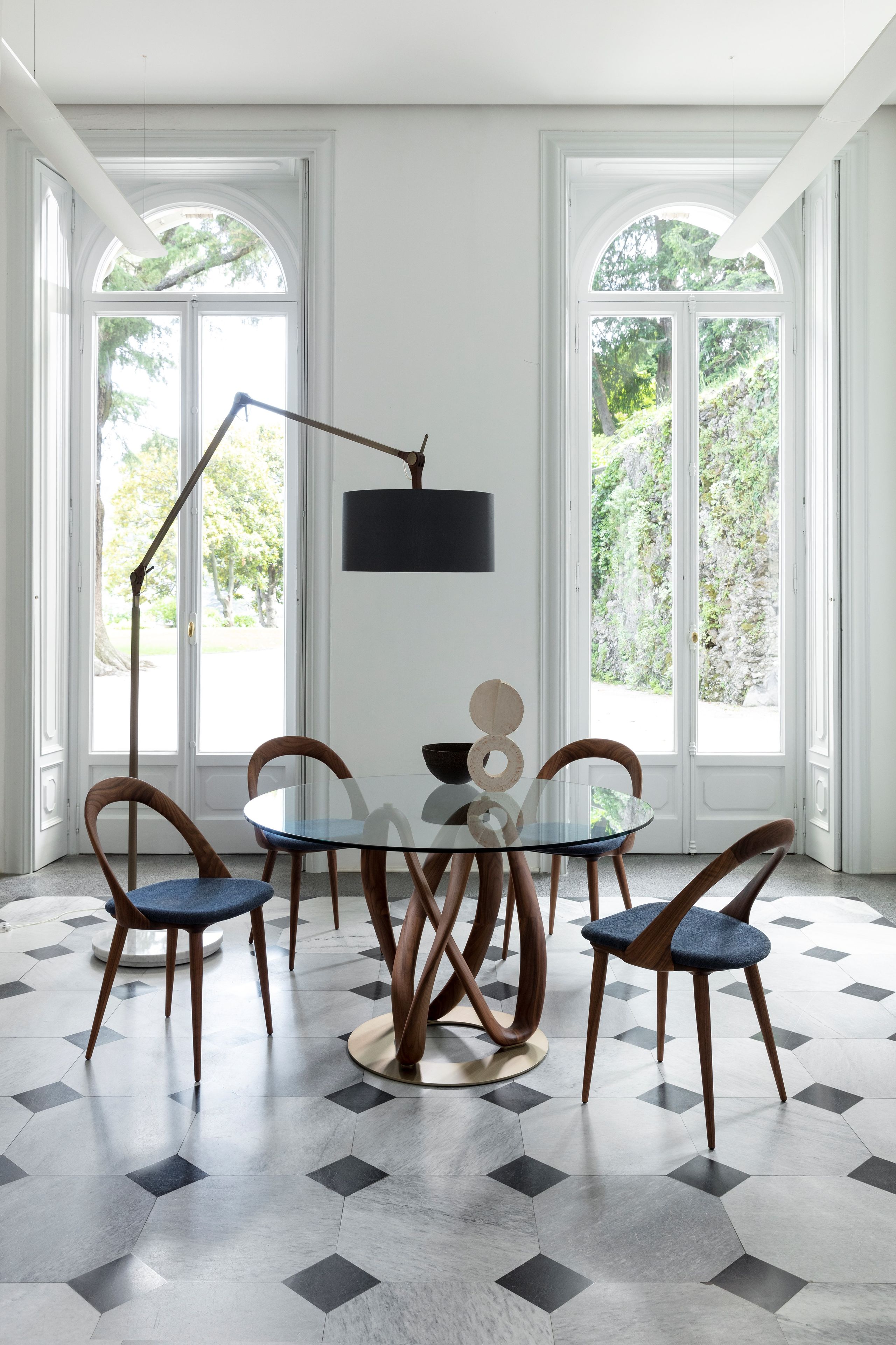 INFINITY | Round table Round solid wood table and crystal top By Porada ...