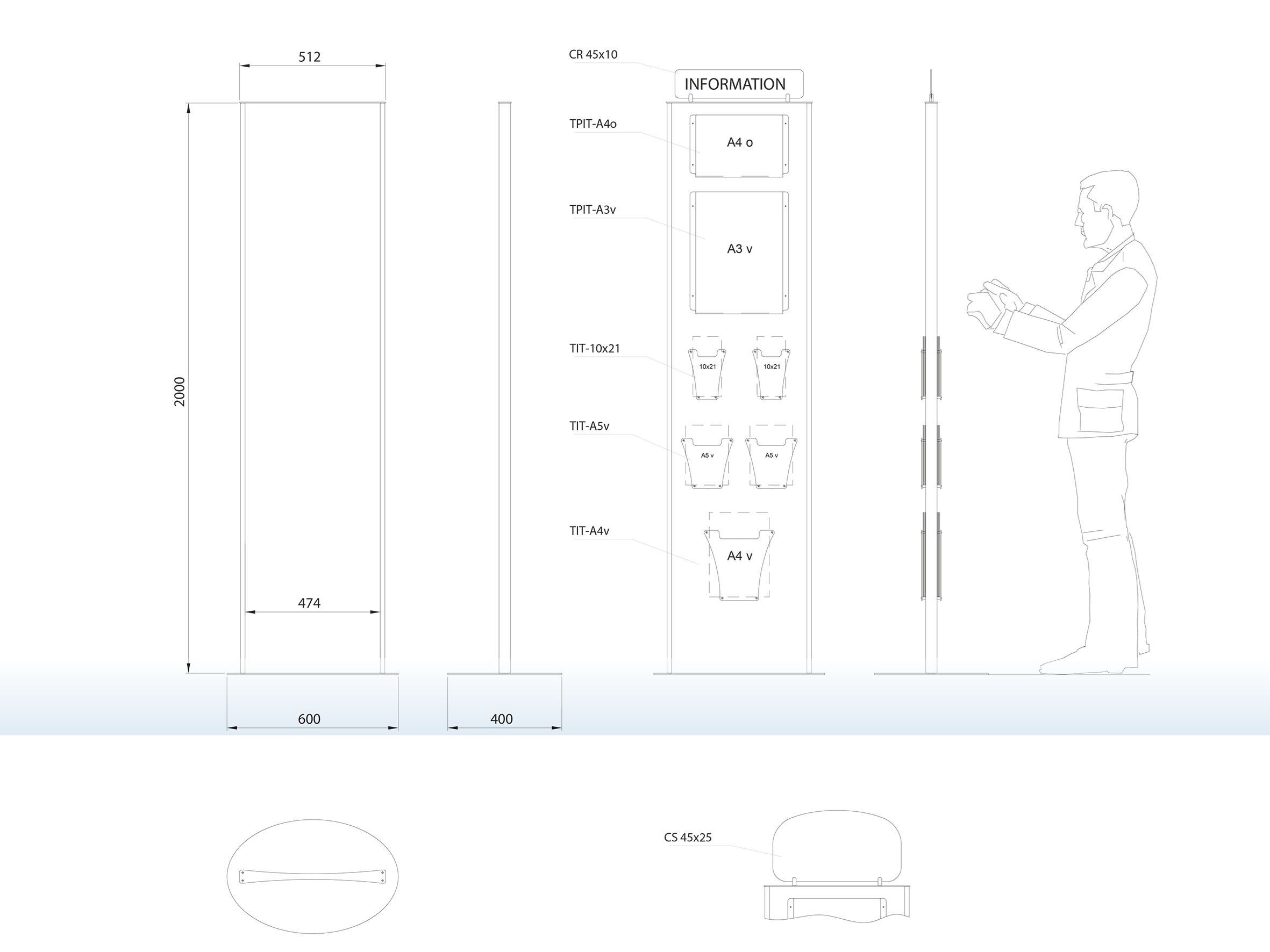 Espositore bifacciale INFO-TOTEM By GEPROM design