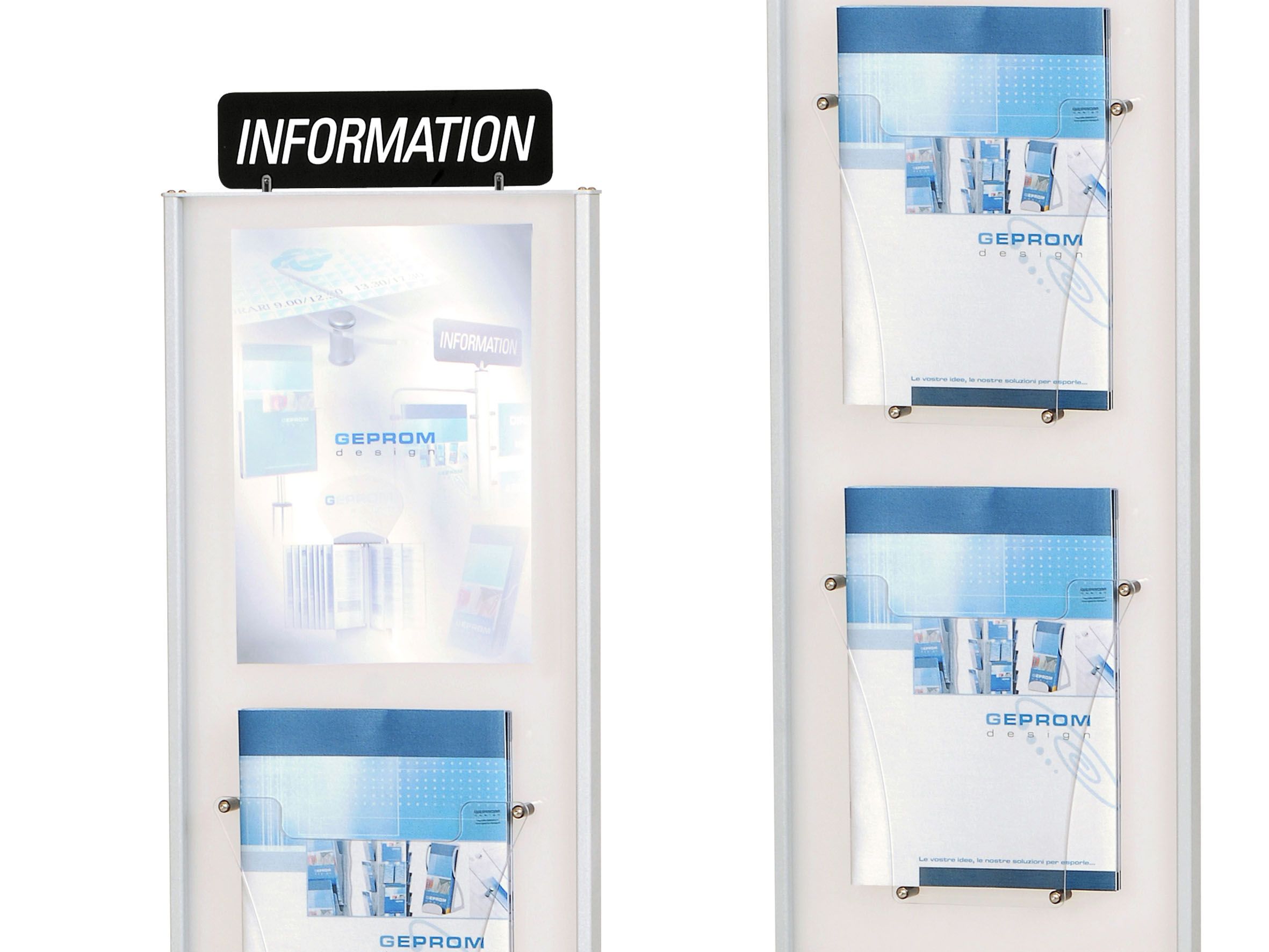 Espositore bifacciale INFO-TOTEM By GEPROM design