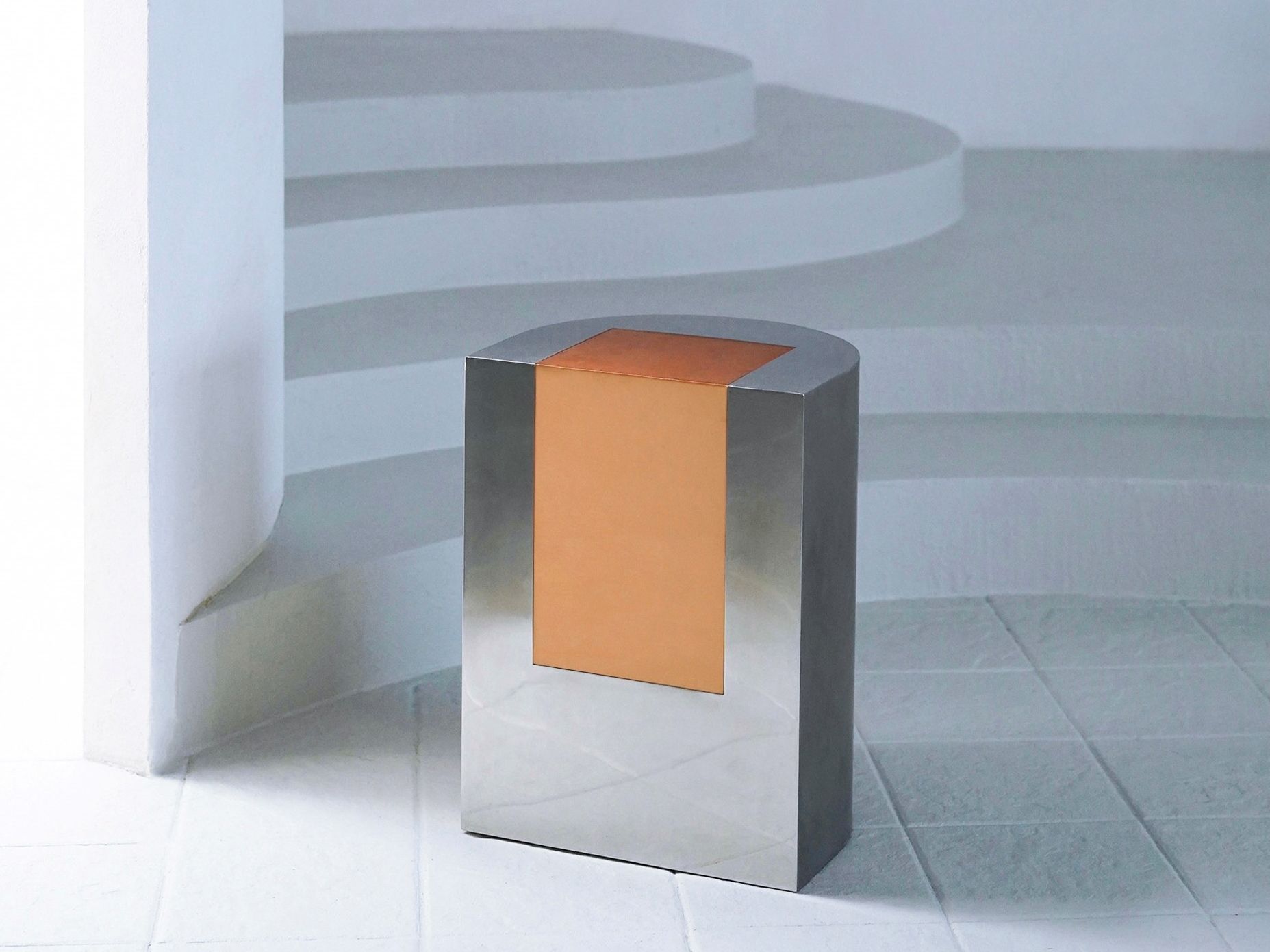 INLAY | Stool Stainless steel stool By MOVIMENTO