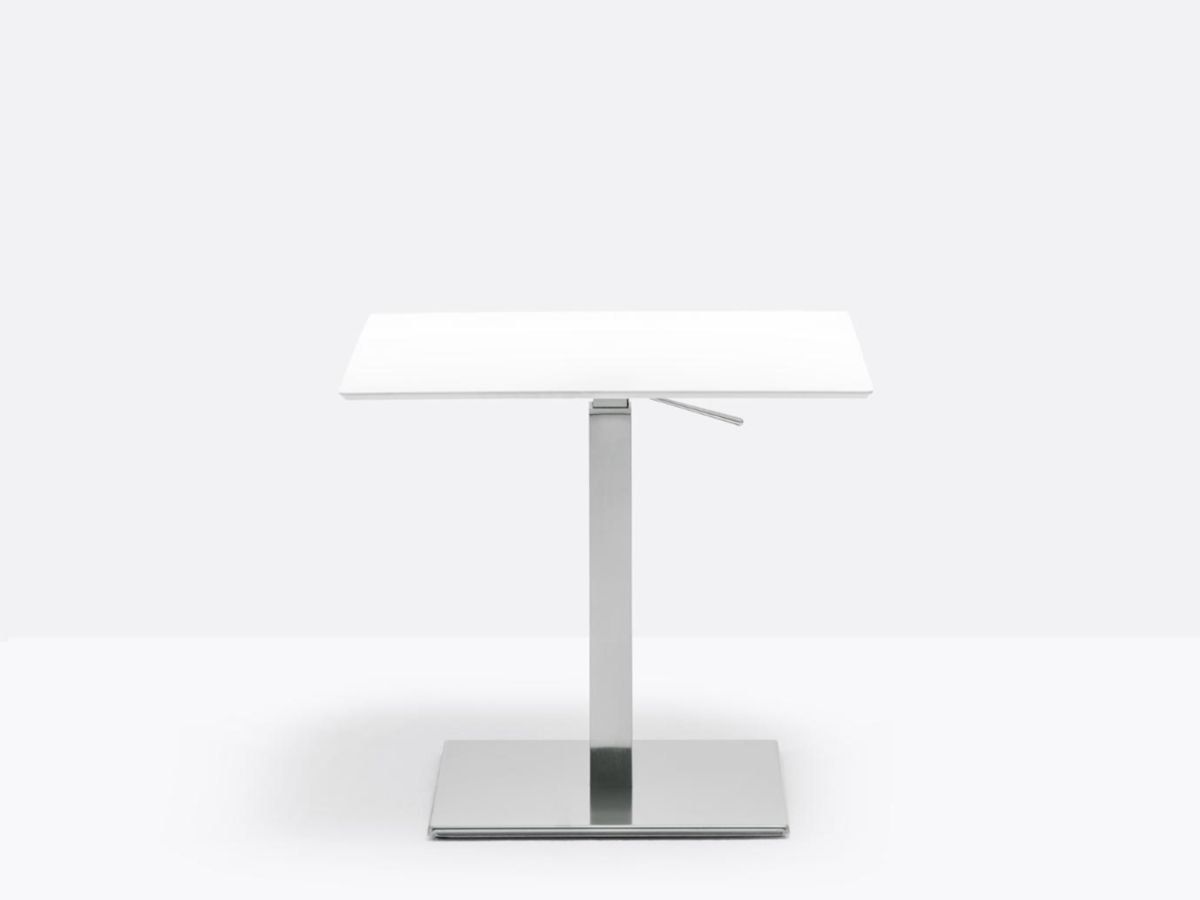 Height-adjustable square steel table INOX 4402 H By Pedrali