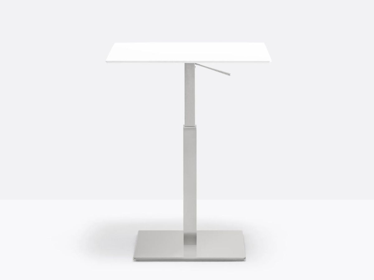 Height-adjustable square steel table INOX 4402 H By Pedrali