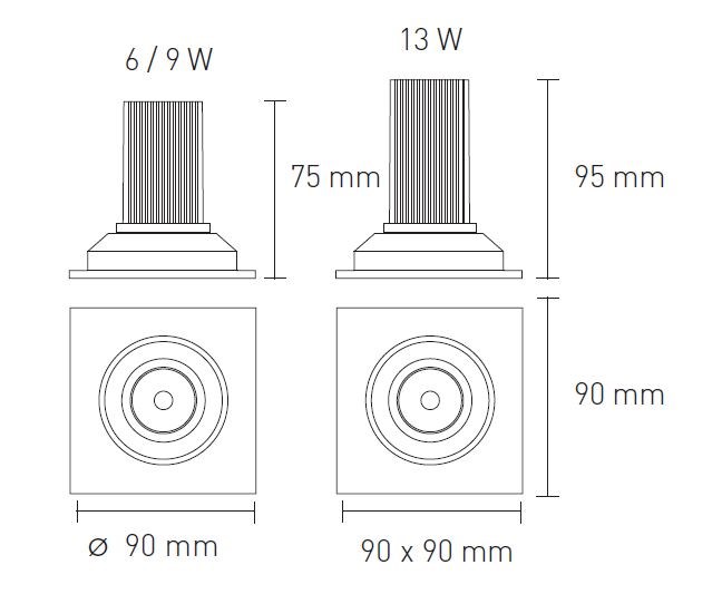 INOX S | Square spotlight Inox Collection By Nexia