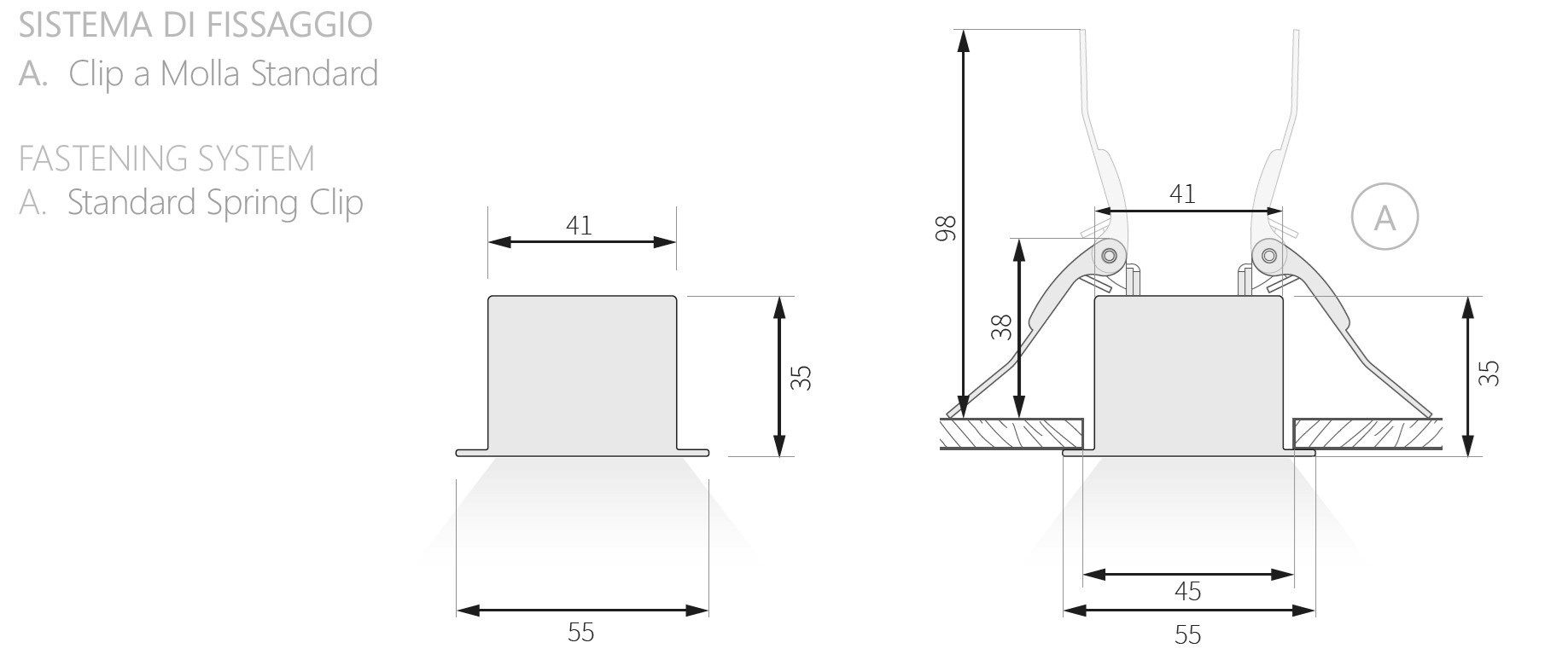 Linear lighting profile for LED modules INSIDE By Essenzialed