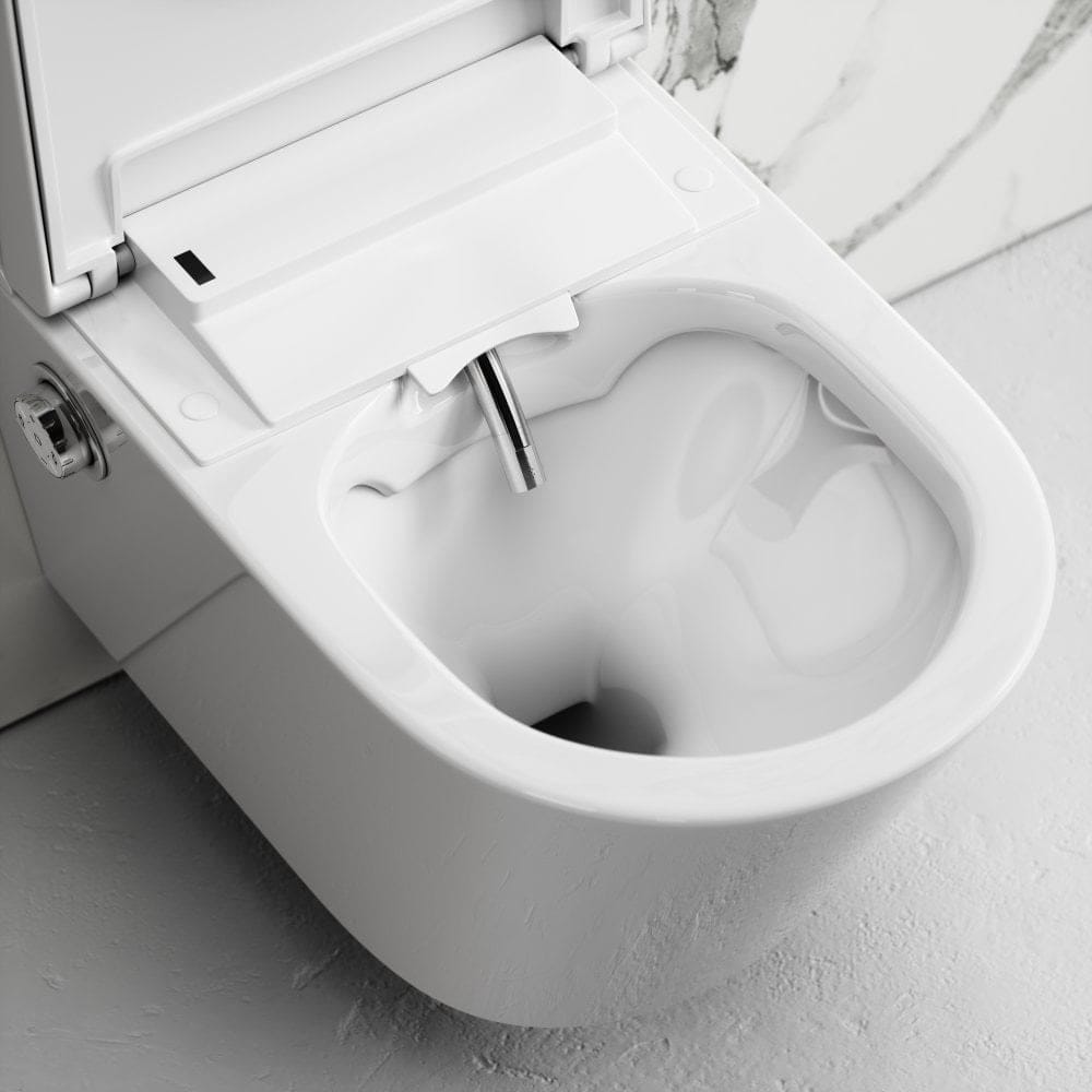 INTELLISMART Wall-hung rimless ceramic toilet with bidet with spray By ...