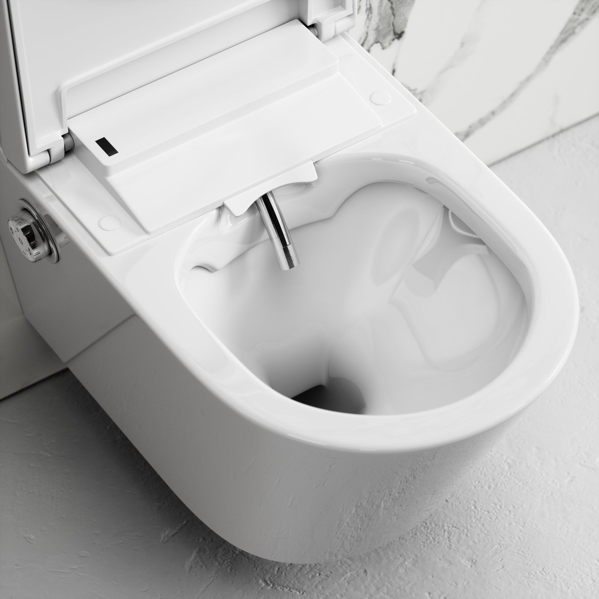 INTELLISMART Wall-hung rimless ceramic toilet with bidet By LUSSO