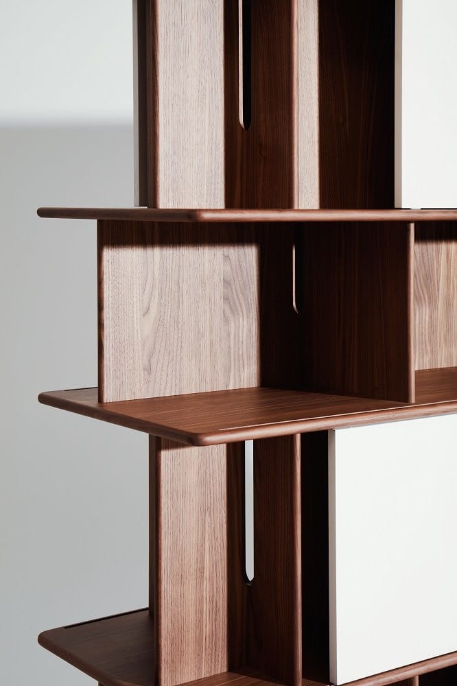 INTERSECTION Open solid wood bookcase By La Manufacture