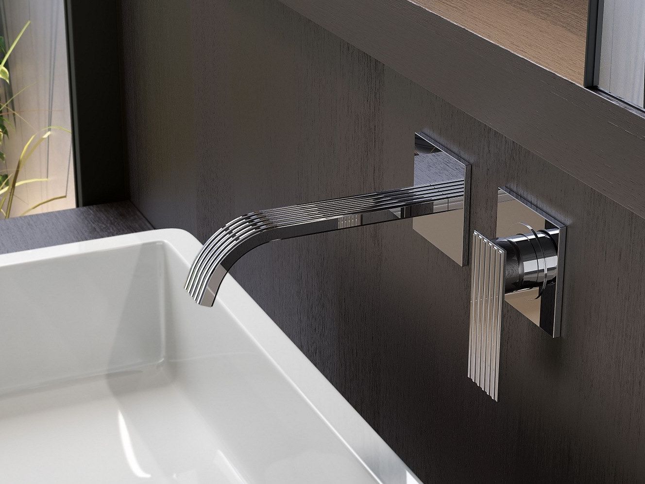 IOS Wall-mounted single handle brass washbasin mixer By Rubinetterie ...