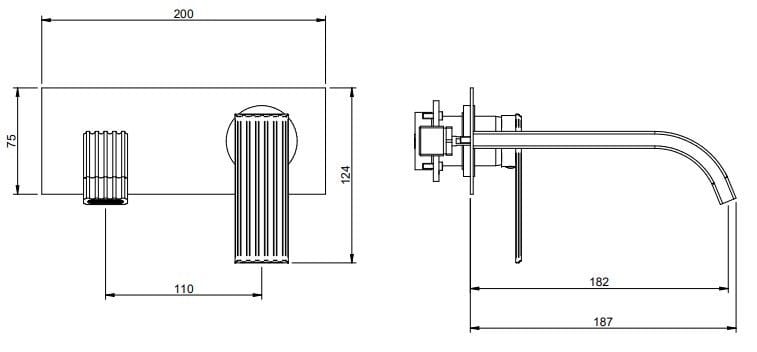 IOS Wall-mounted brass washbasin mixer By Rubinetterie Treemme | design ...