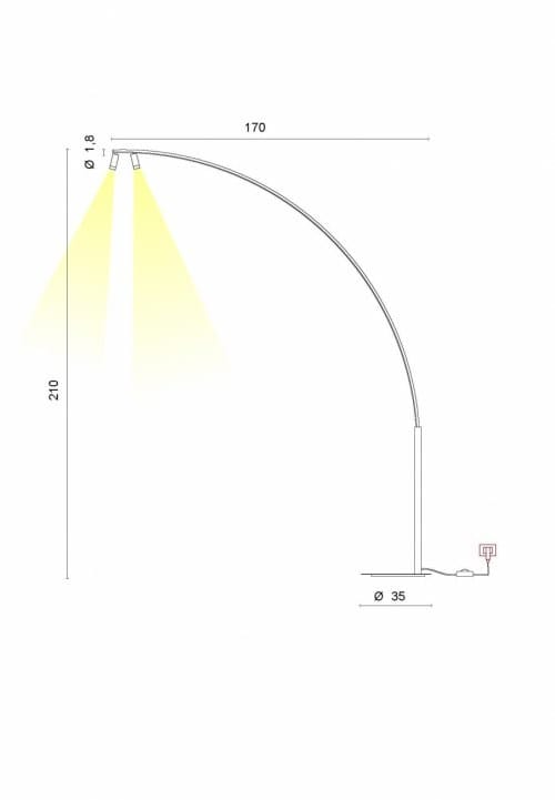IRIS LED adjustable aluminium arc lamp By EGOLUCE | design Lux Studio