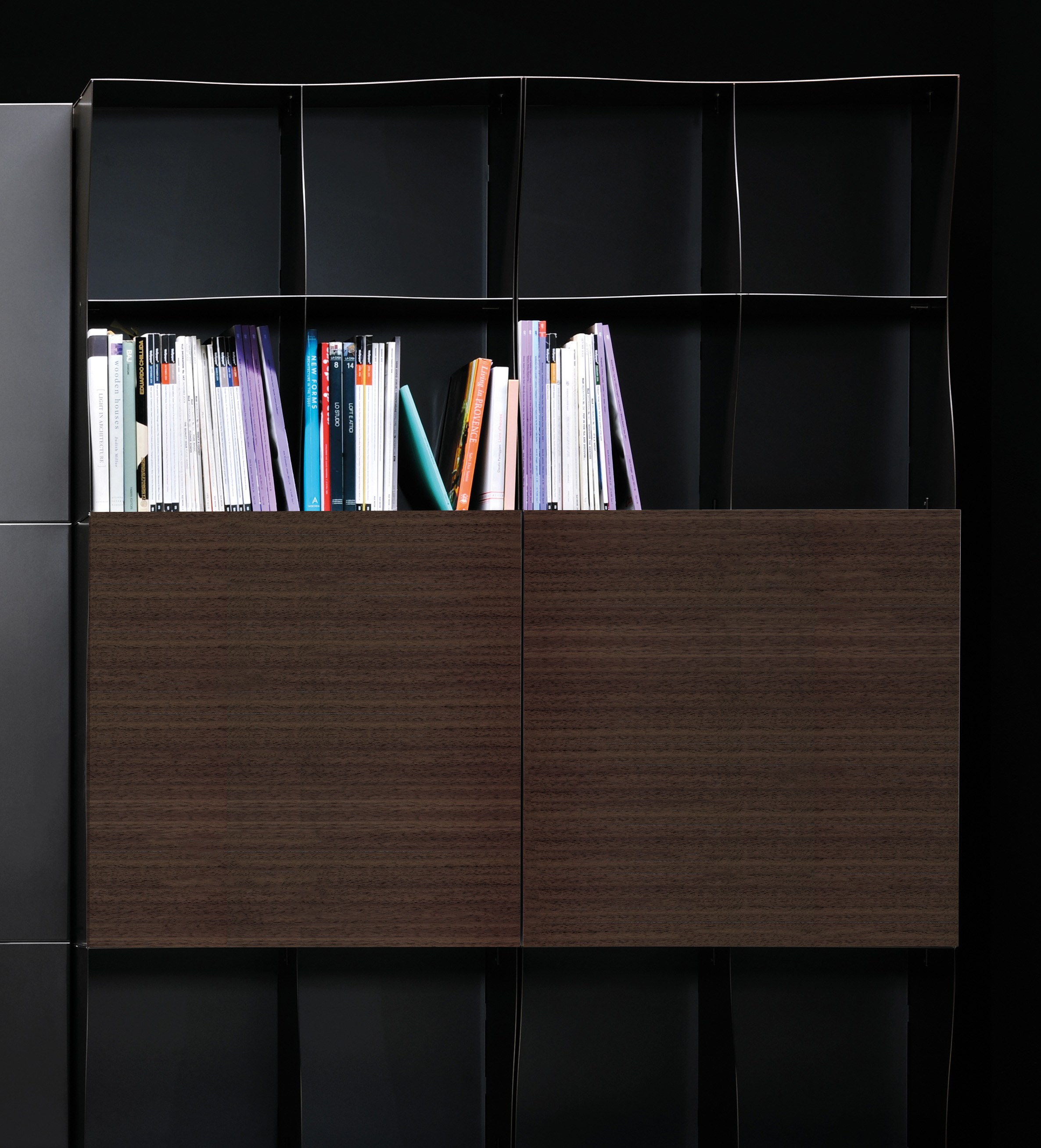 Modular metal storage wall IRON-IC SHELTER By Ronda Design
