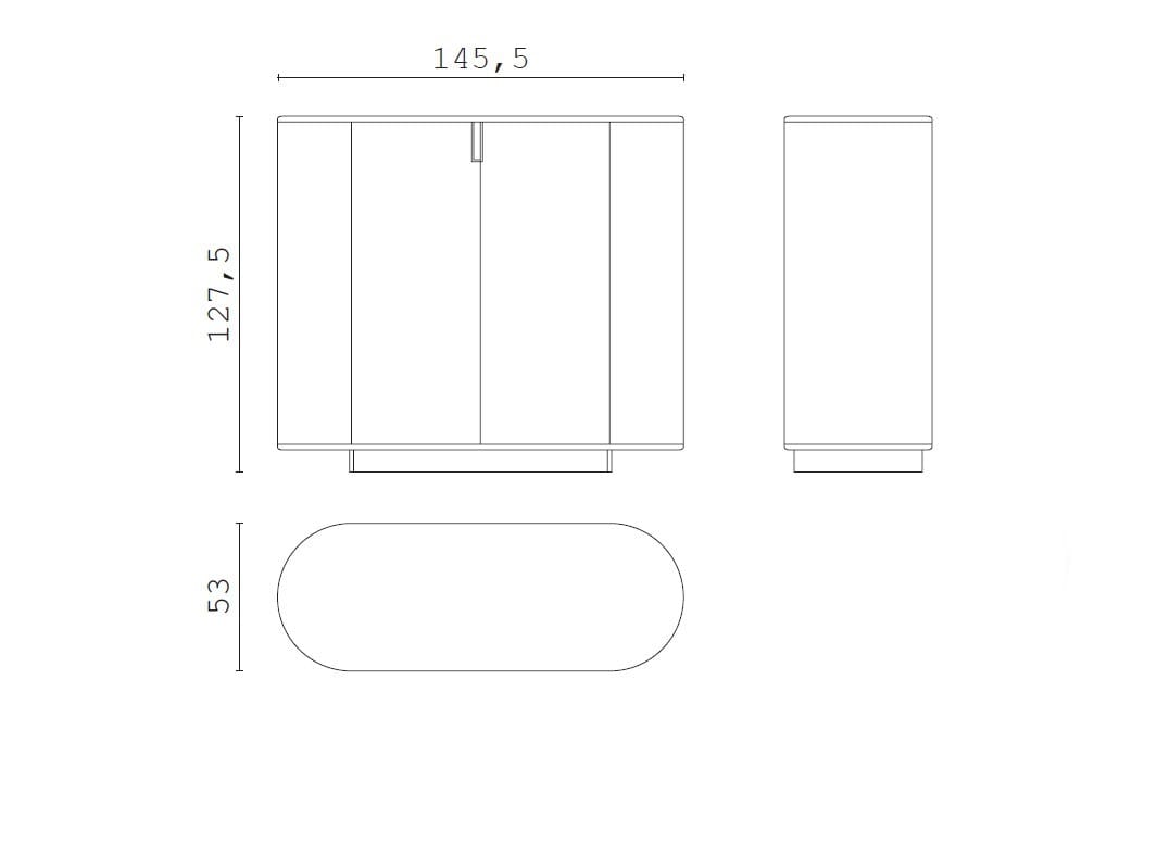 IRVING | Highboard Wooden highboard with marble top By CPRN HOMOOD
