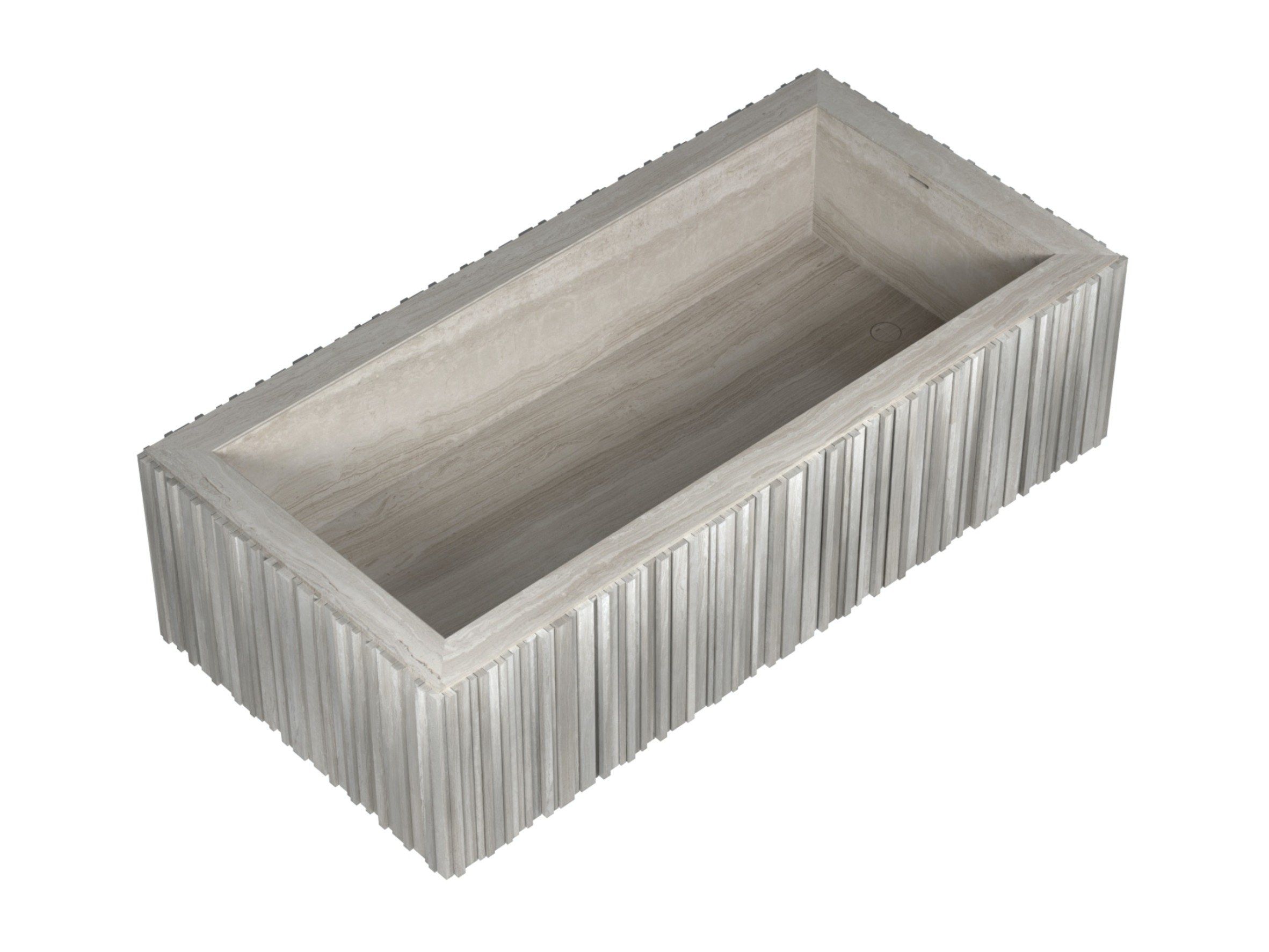 ISHIBURO Rectangular stone bathtub By Salvatori | design Kengo Kuma