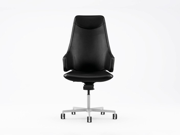 ITALIA Height-adjustable executive chair with castors with 5-spoke base ...
