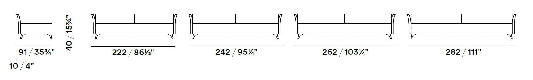 IVES | Divano a 4 posti Collezione Ives By JESSE