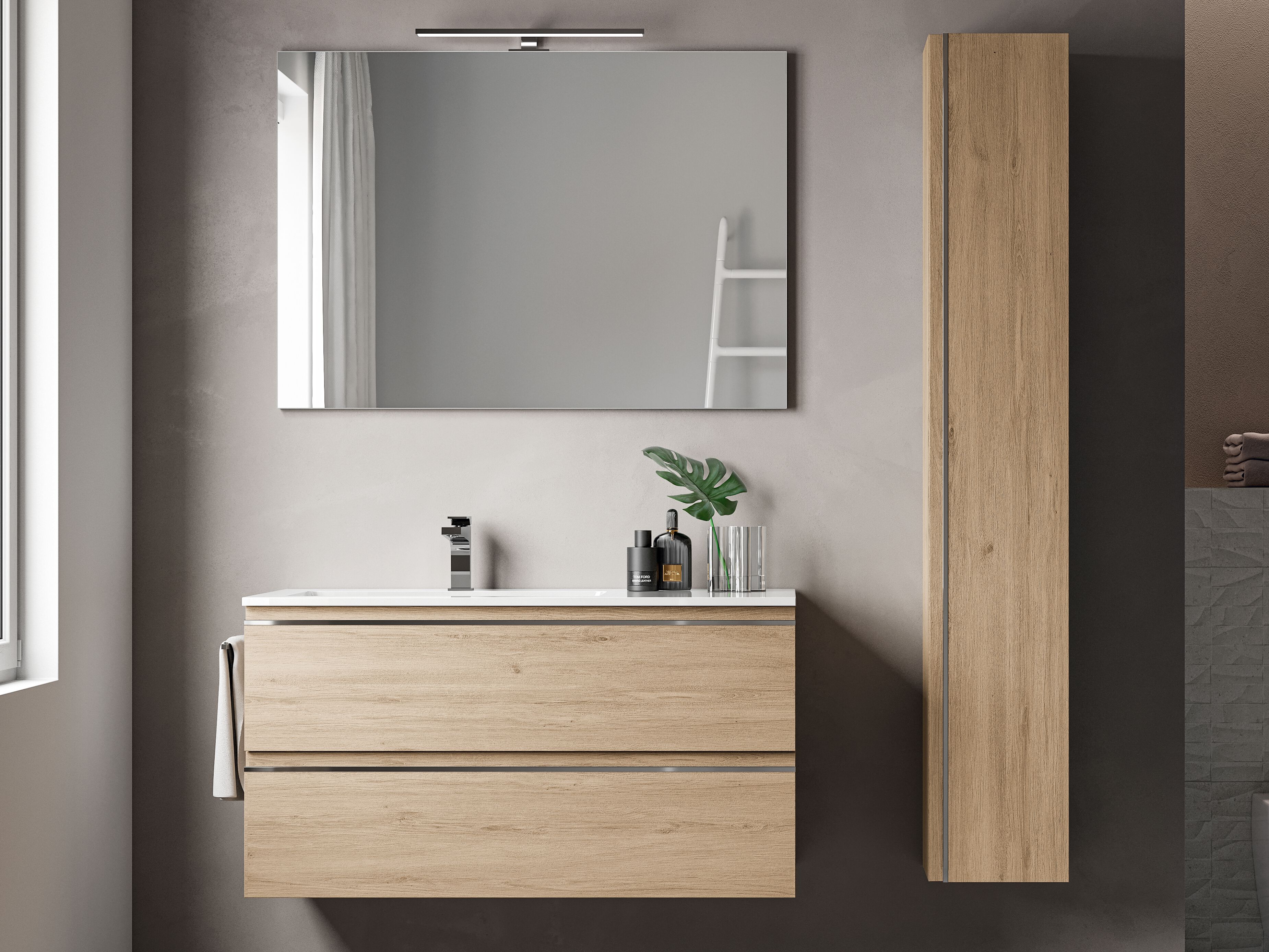 SYSTEM 01 Wall-mounted vanity unit with drawers By Ideagroup