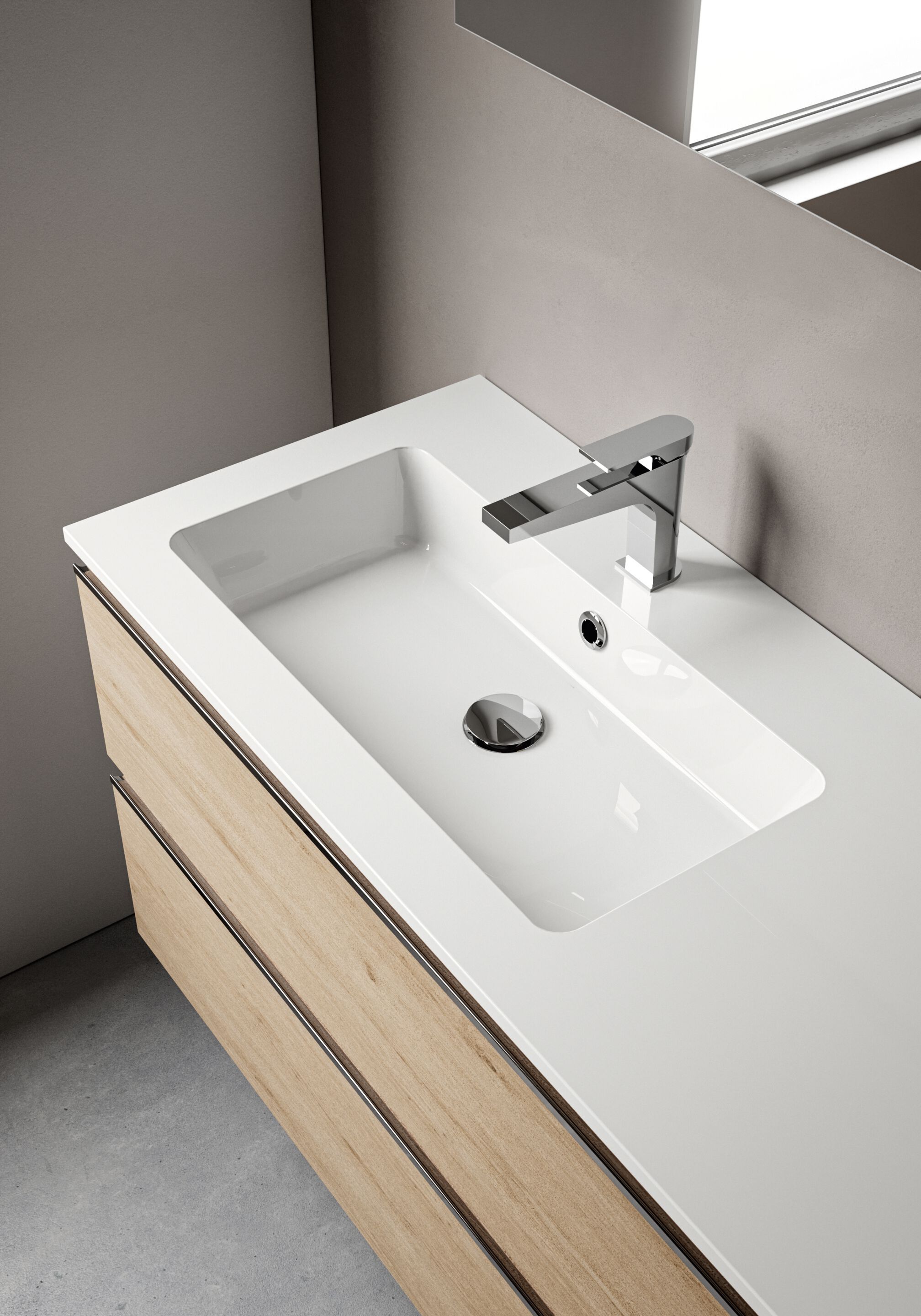 SYSTEM 01 Wall-mounted vanity unit with drawers By Ideagroup