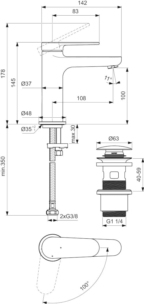 CERAFINE O - BD964 / BD965 Washbasin tap By Ideal Standard