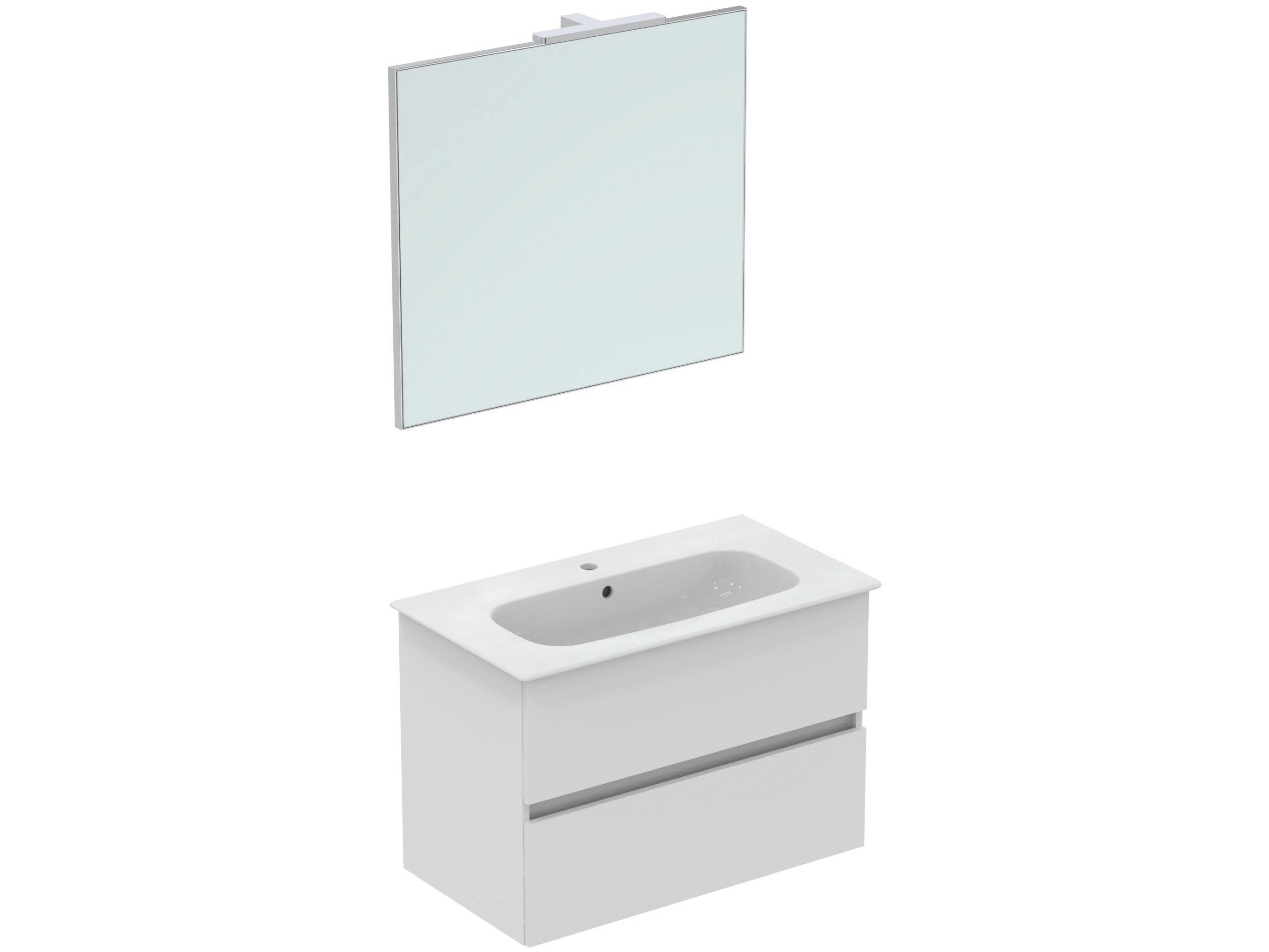SMART COMPOSITIONS Vanity unit with mirror and integrated washbasin By ...