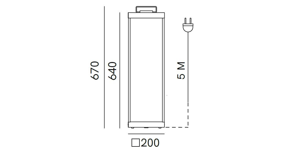 LANTERNE SLIM 267.23 LED brass floor lamp By Il Fanale