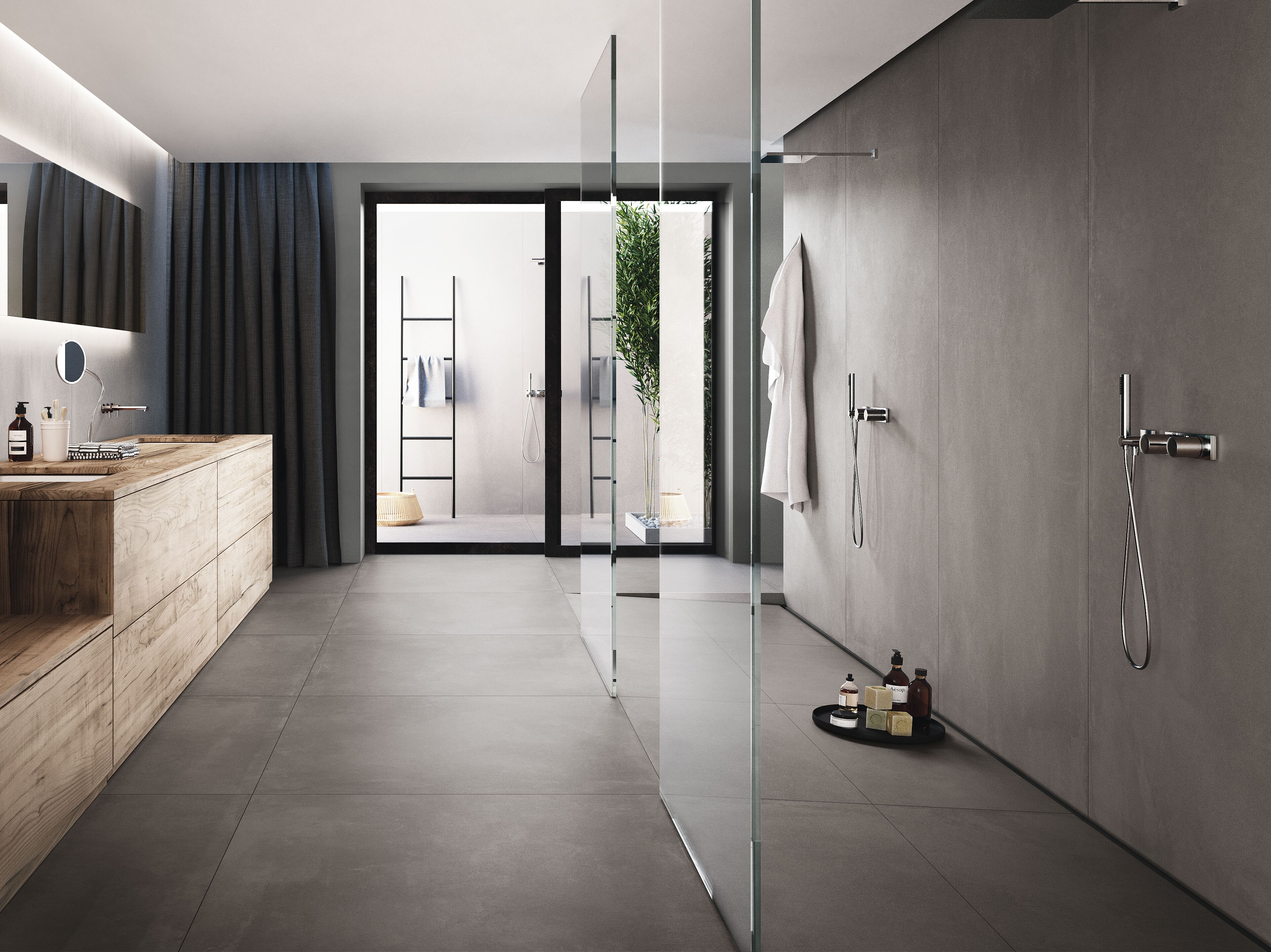 AZUMA DG Porcelain stoneware wall/floor tiles with concrete effect By Imola