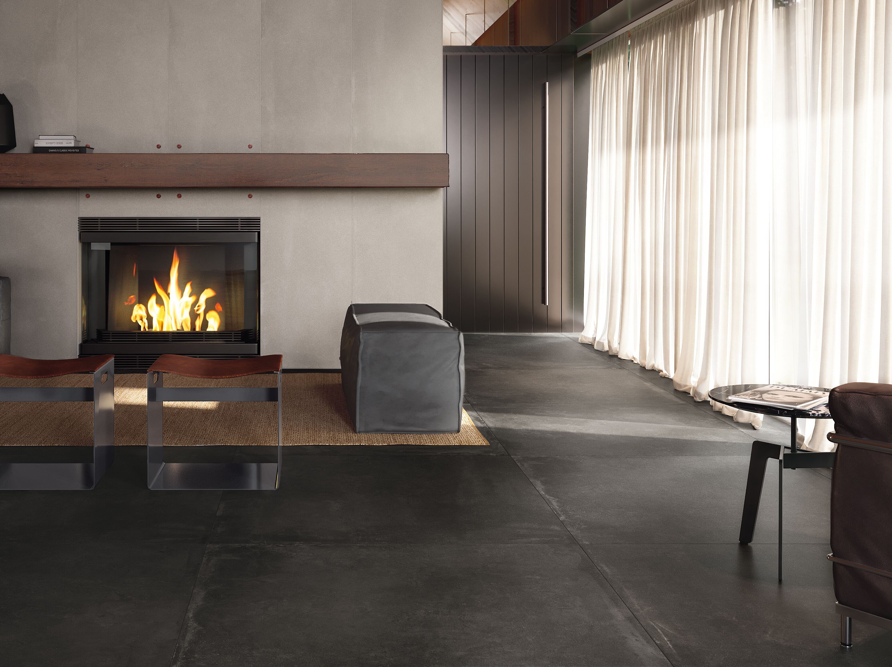 AZUMA N Porcelain stoneware wall/floor tiles with concrete effect By Imola