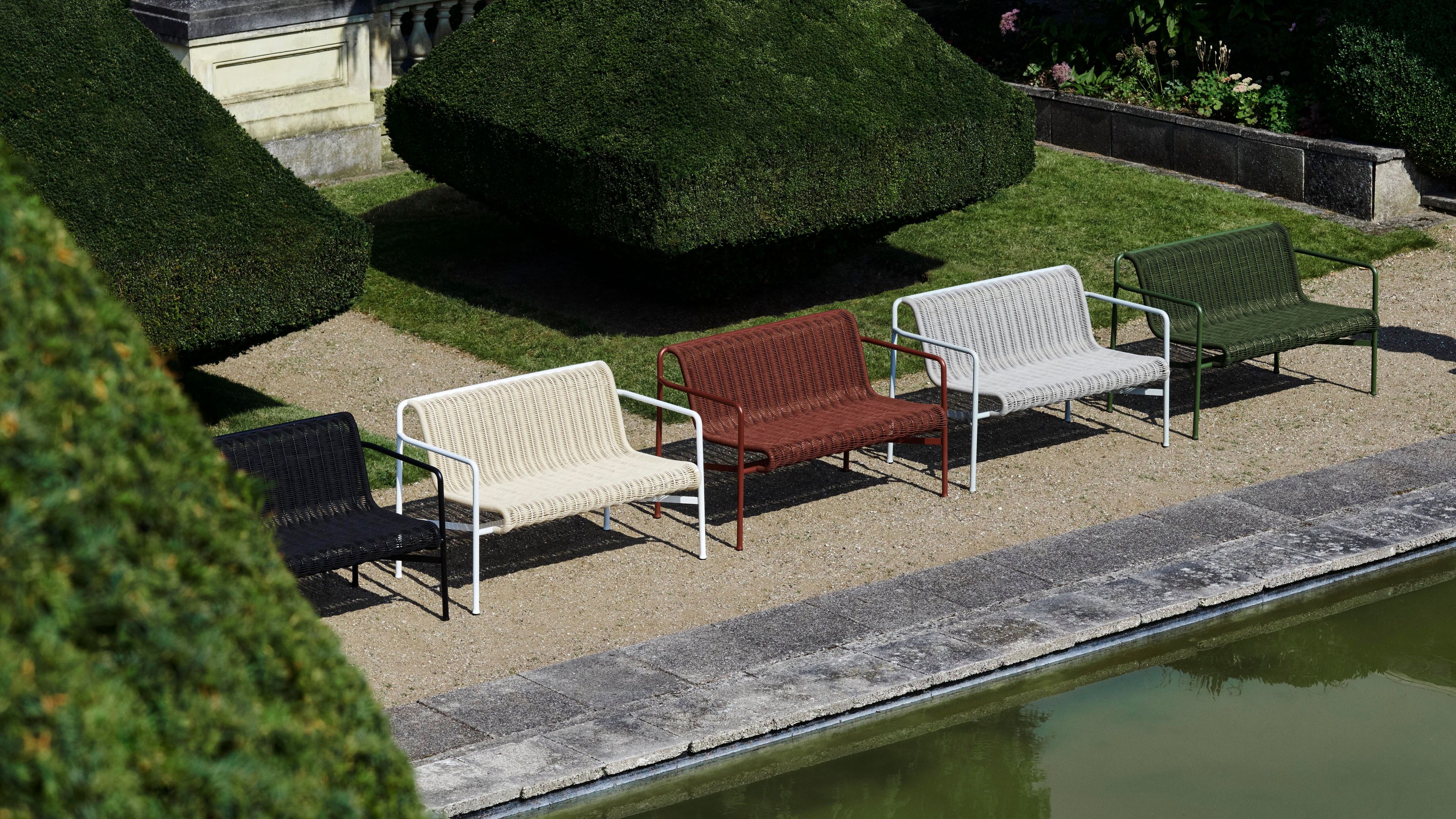 HAY - PALISSADE CORD OLIVE Garden bench with back By In Stock
