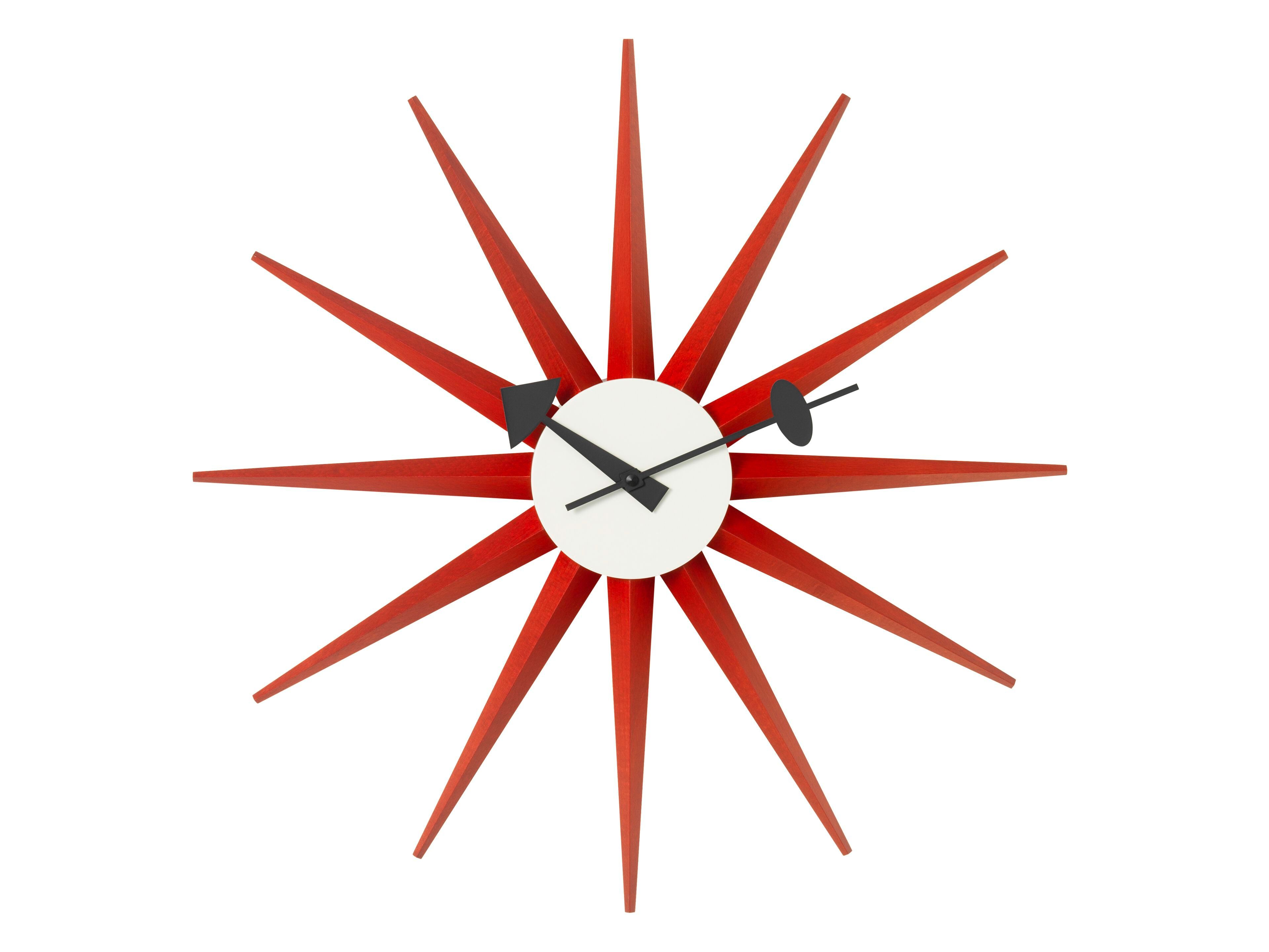 VITRA - SUNBURST CLOCK RED Clock By In Stock | design George Nelson