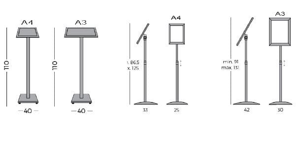 Informational lectern Aluminium social distancing sign By Made Design