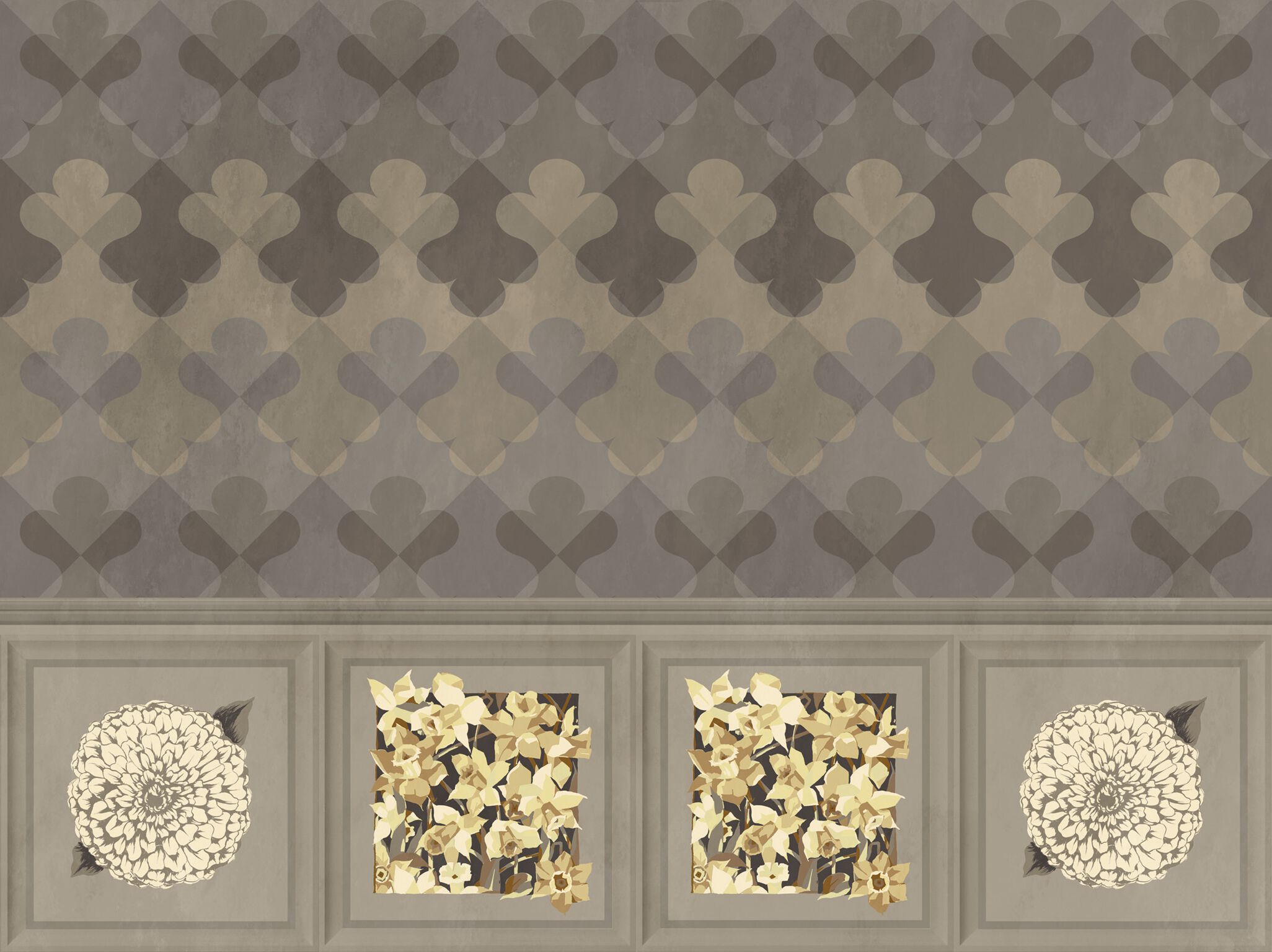 VANITÀ BLOOM ZIGANO Digital printing wallpaper By Inkiostro Bianco