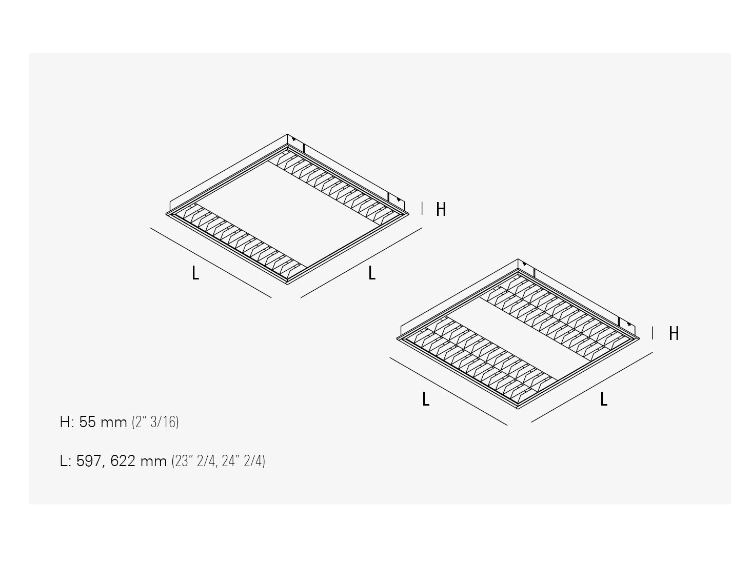 DEMI RV ALUMINIUM LOUVRE Recessed LED Lamp for false ceiling By Intra ...