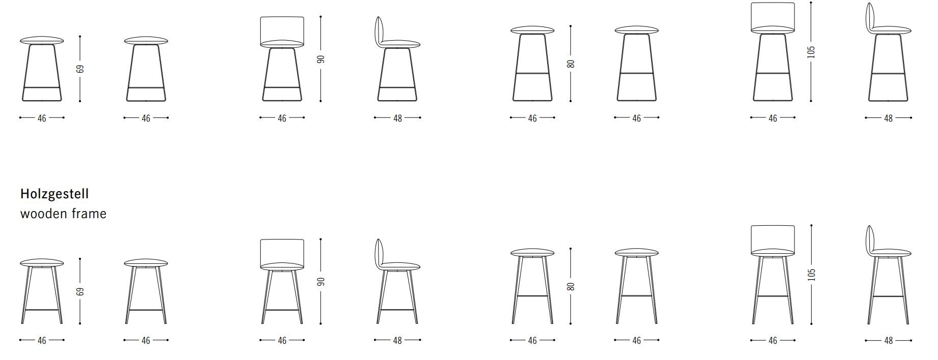 JALIS | Tabouret avec dossier By COR design Jehs+Laub