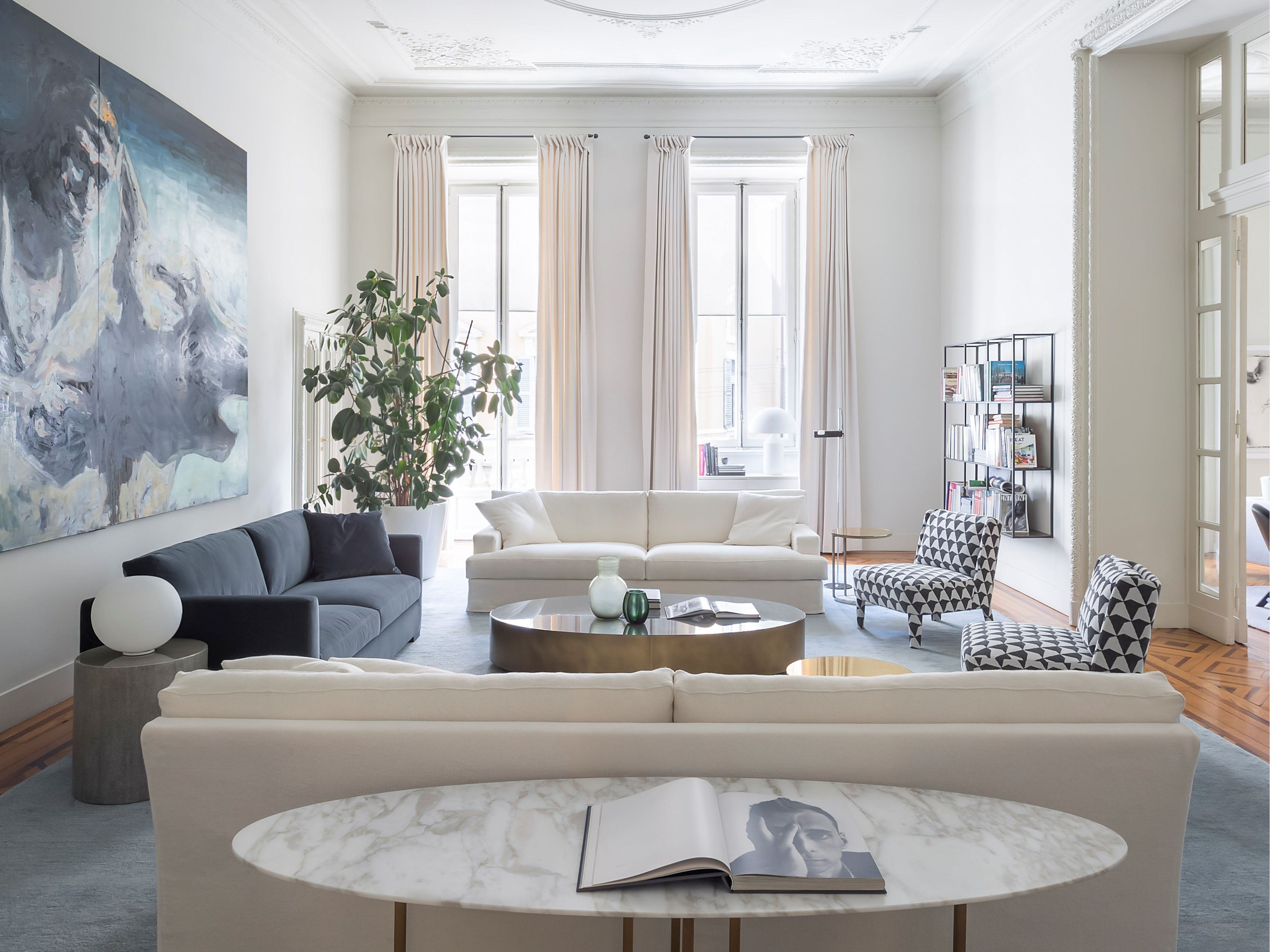 JAMES 3 seater fabric sofa with removable cover By Meridiani