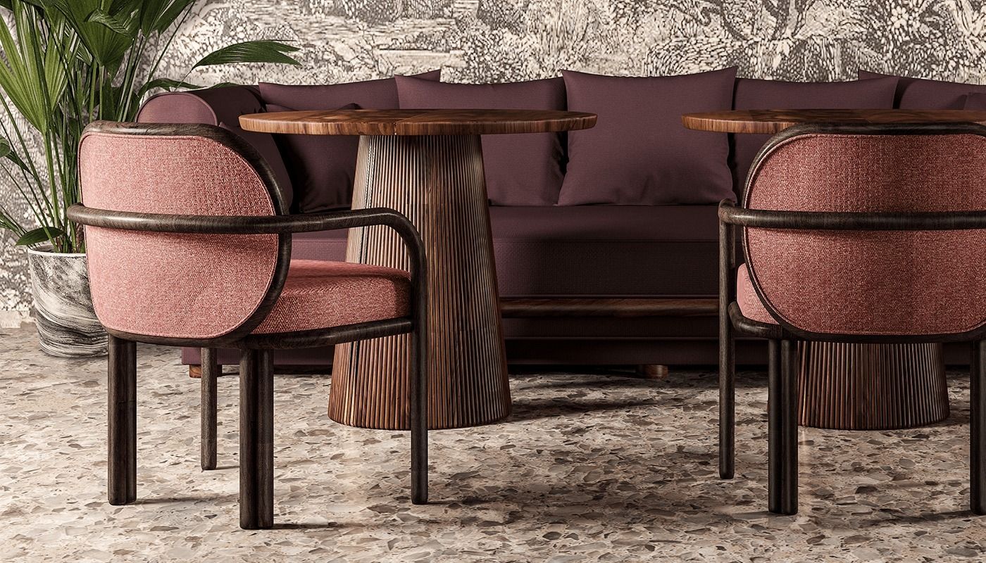 Fabric chair with armrests JAMES By Wood Tailors Club