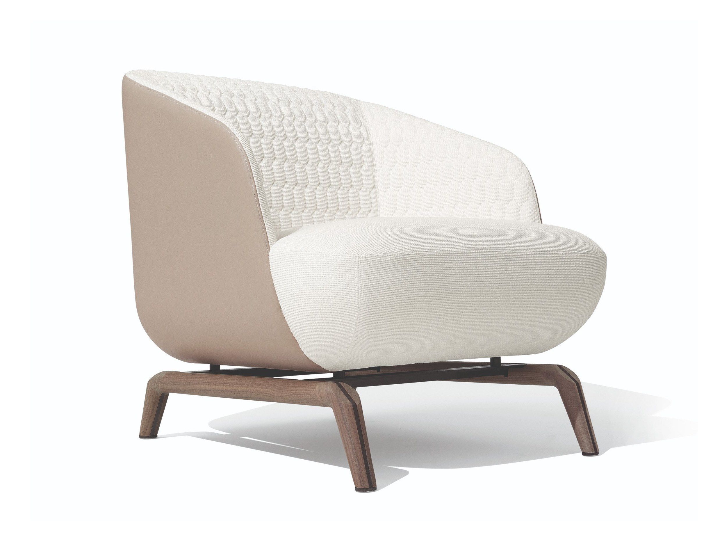 JANET Fabric armchair with armrests By Giorgetti | design Umberto Asnago