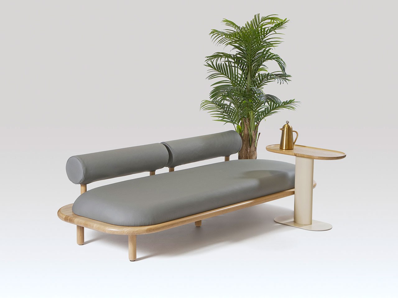 JASPER Upholstered leather bench with back By Liqui Contracts